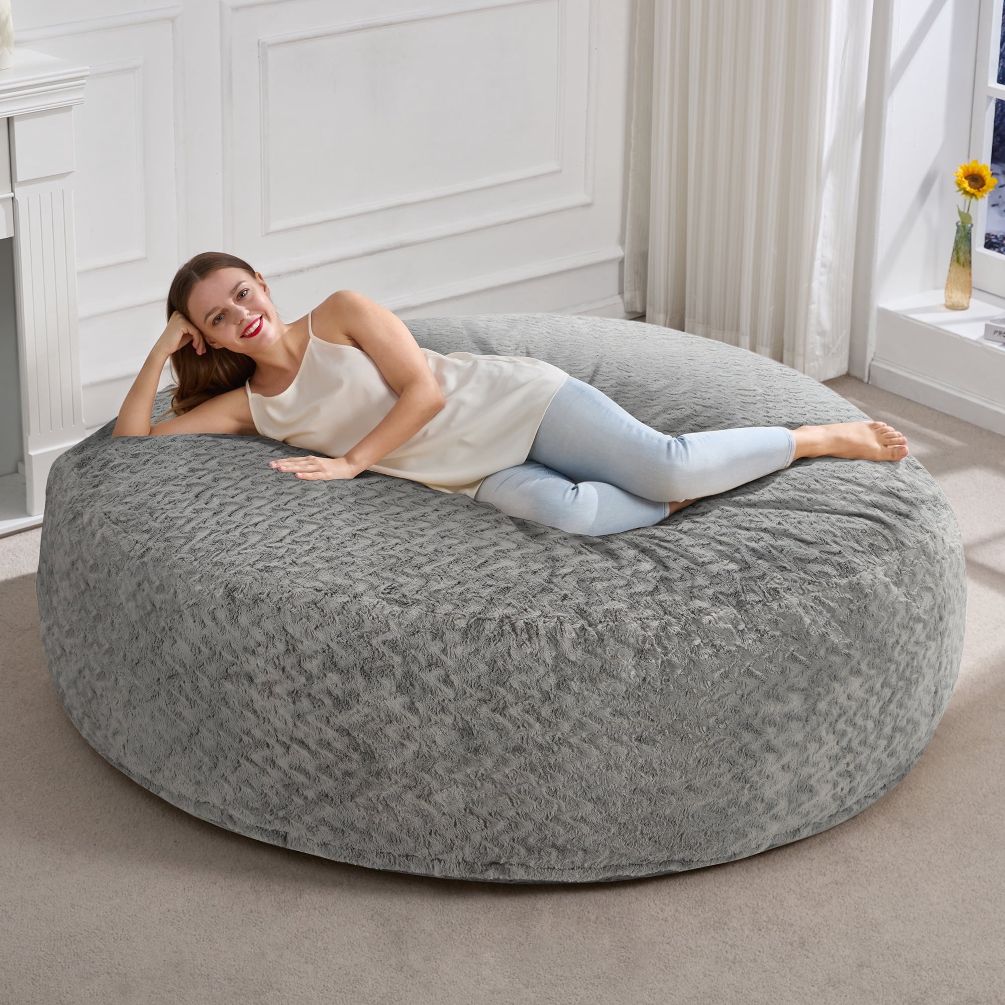 Hobestluk 6ft Bean Bag Chairs for Adults Large Beanbag Chair with ...