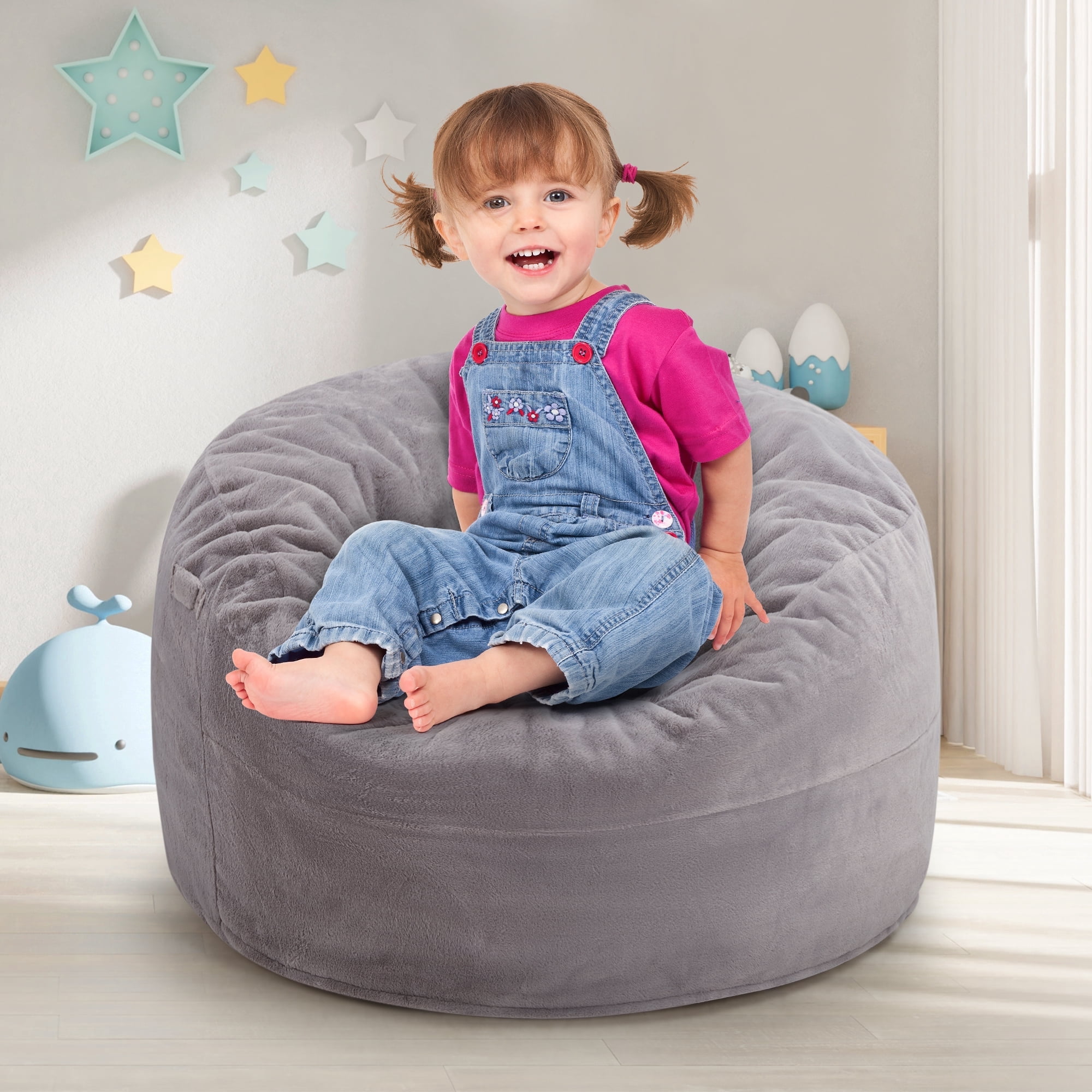 Hobestluk Bean Bag Chairs 2.5FT Bean Bag Chair with Memory Foam Filled ...