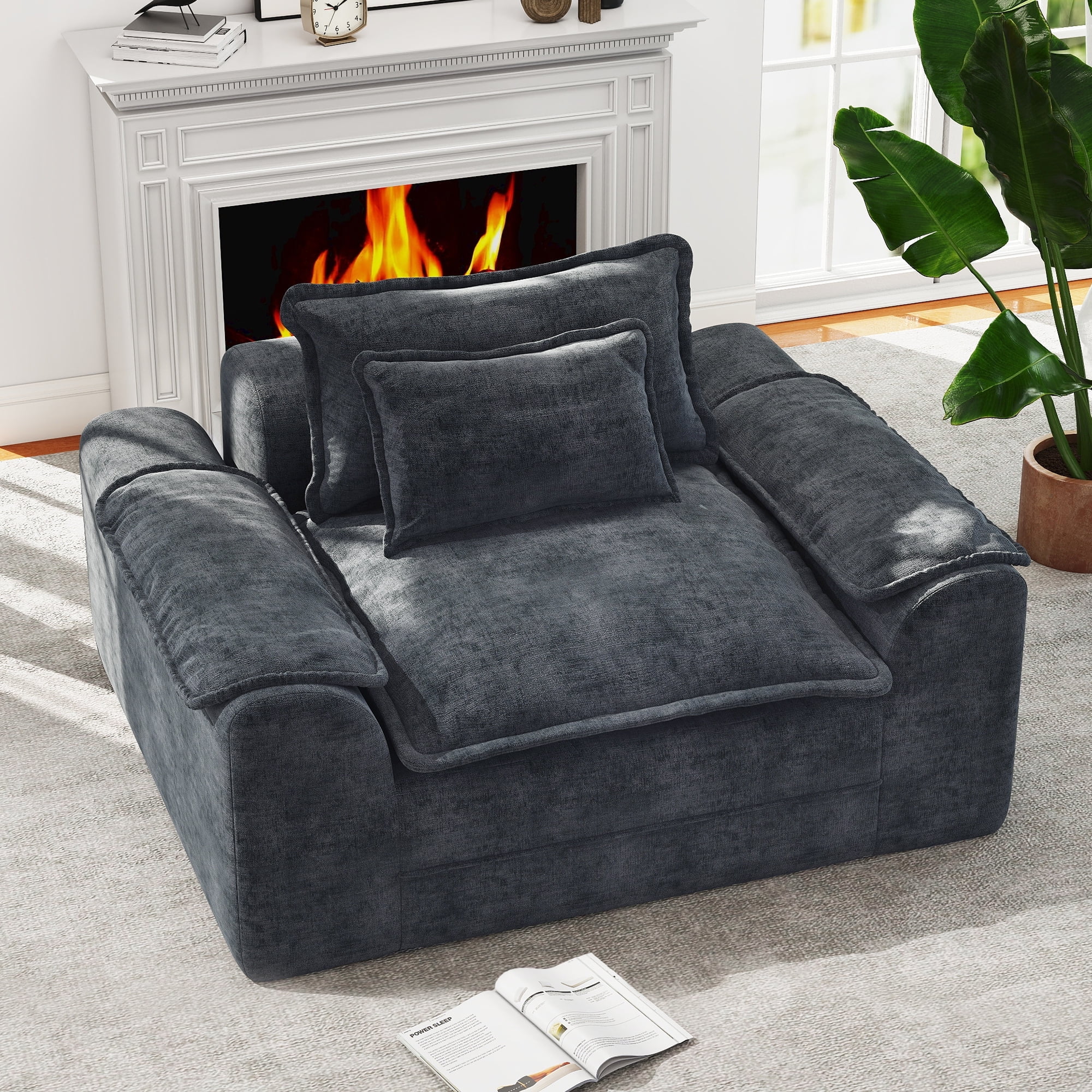 Hobestluk Cloud Single Sofa Memory Foam Couch with Deep Seat L Shaped ...