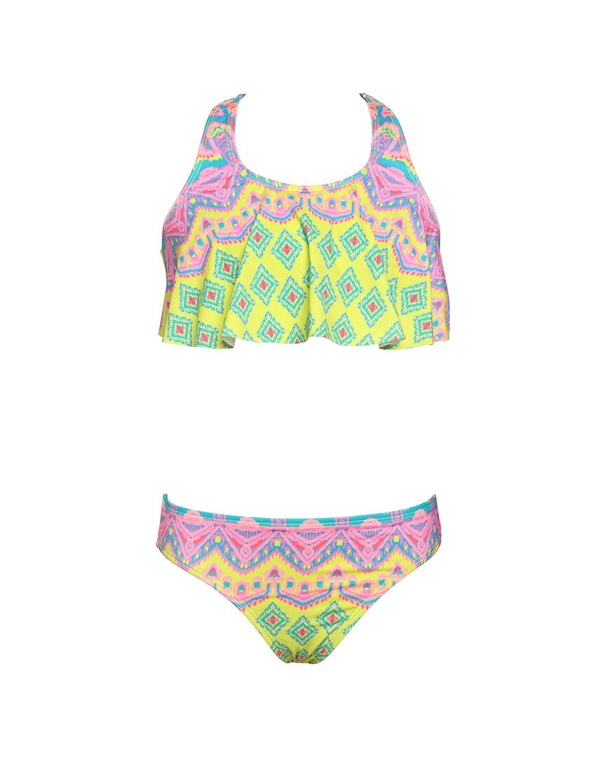 Hobie girls Ikat Flounce 2pc Swim Set, 14, Yellow - Walmart.com