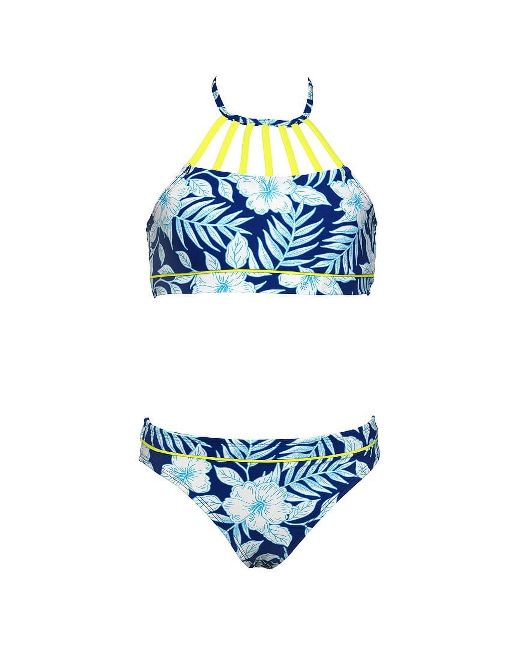 Hobie girls Lei Strappy High-Neck 2pc Swim Set, 12, Blue - Walmart.com