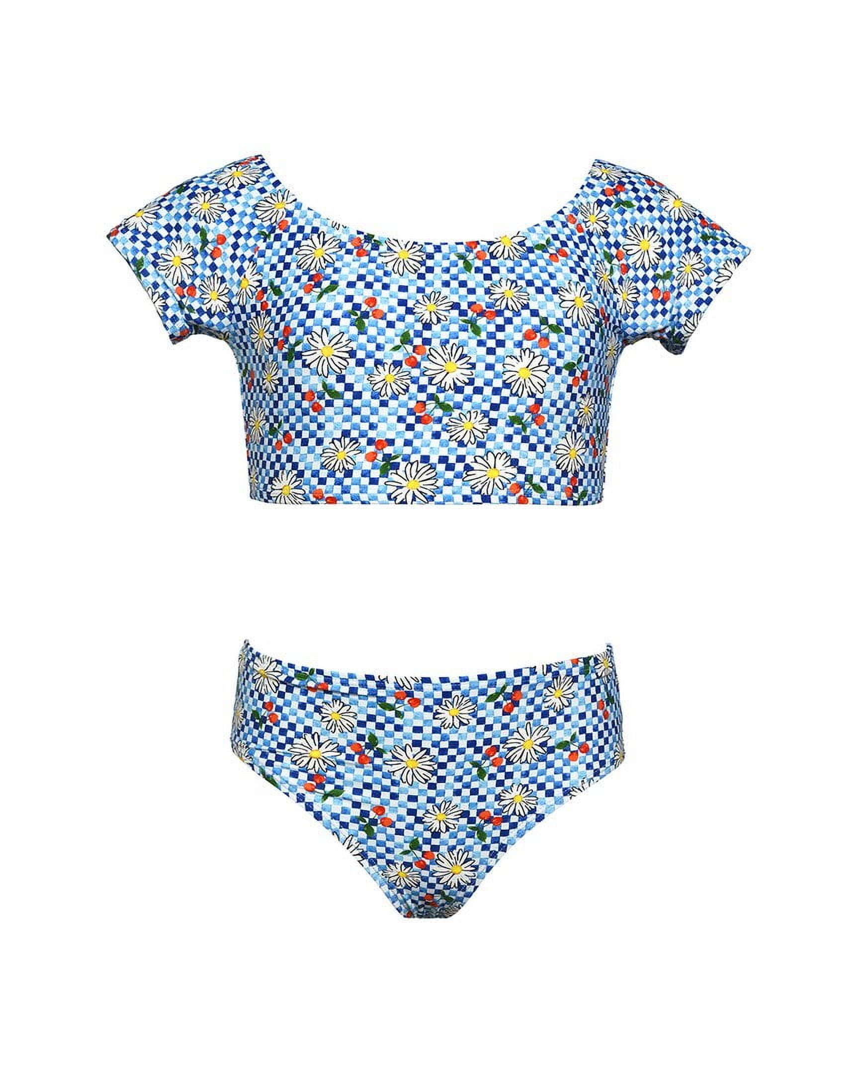 Hobie girls Picnic Cap Sleeve 2pc Swim Set, 8 - Walmart.com