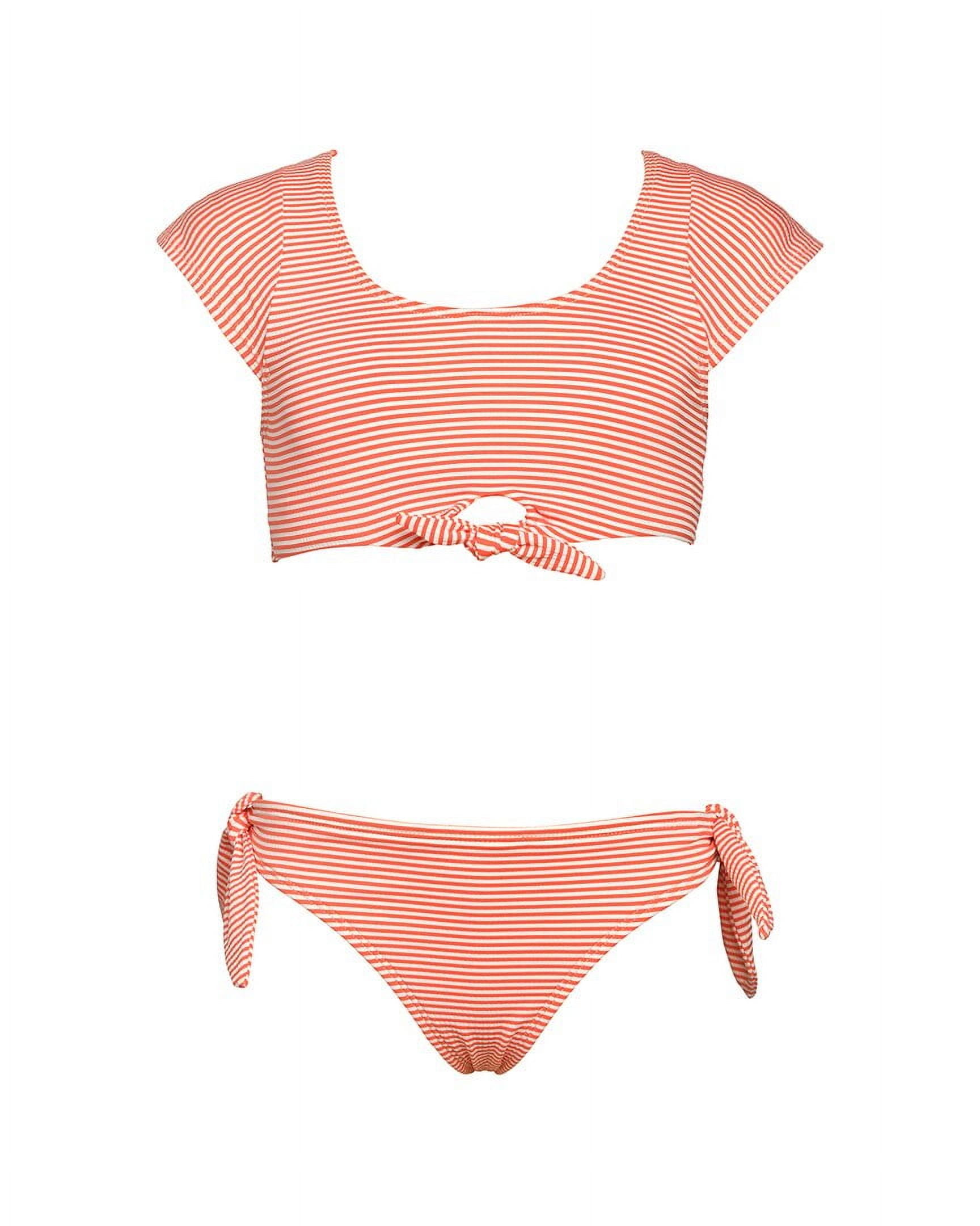 Hobie girls Sailor Cap Sleeve 2pc Swim Set, 12, Red - Walmart.com