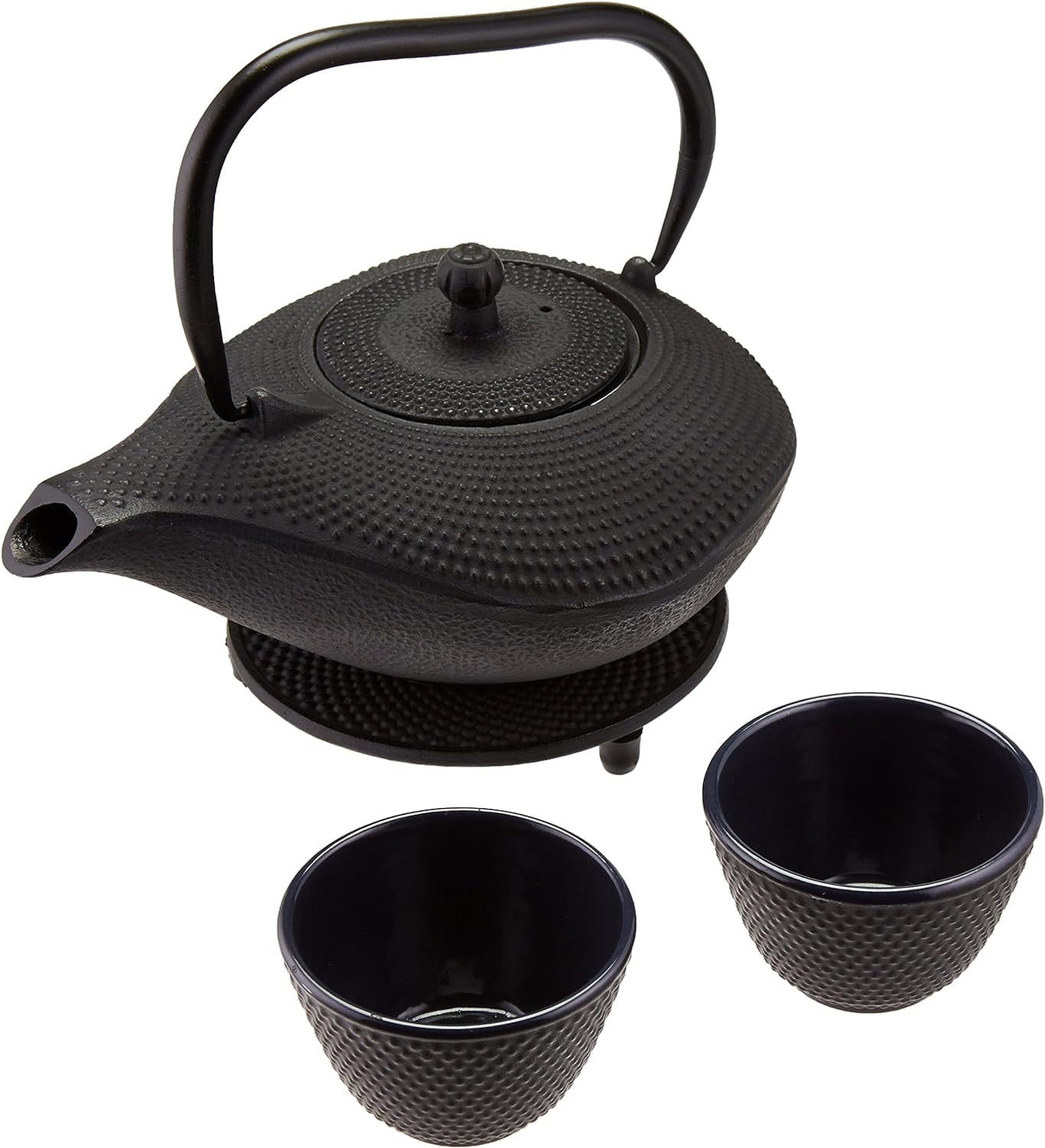 Hobnail Design 32-Ounce Cast Iron Teapot and Teacup Gift Set w ...