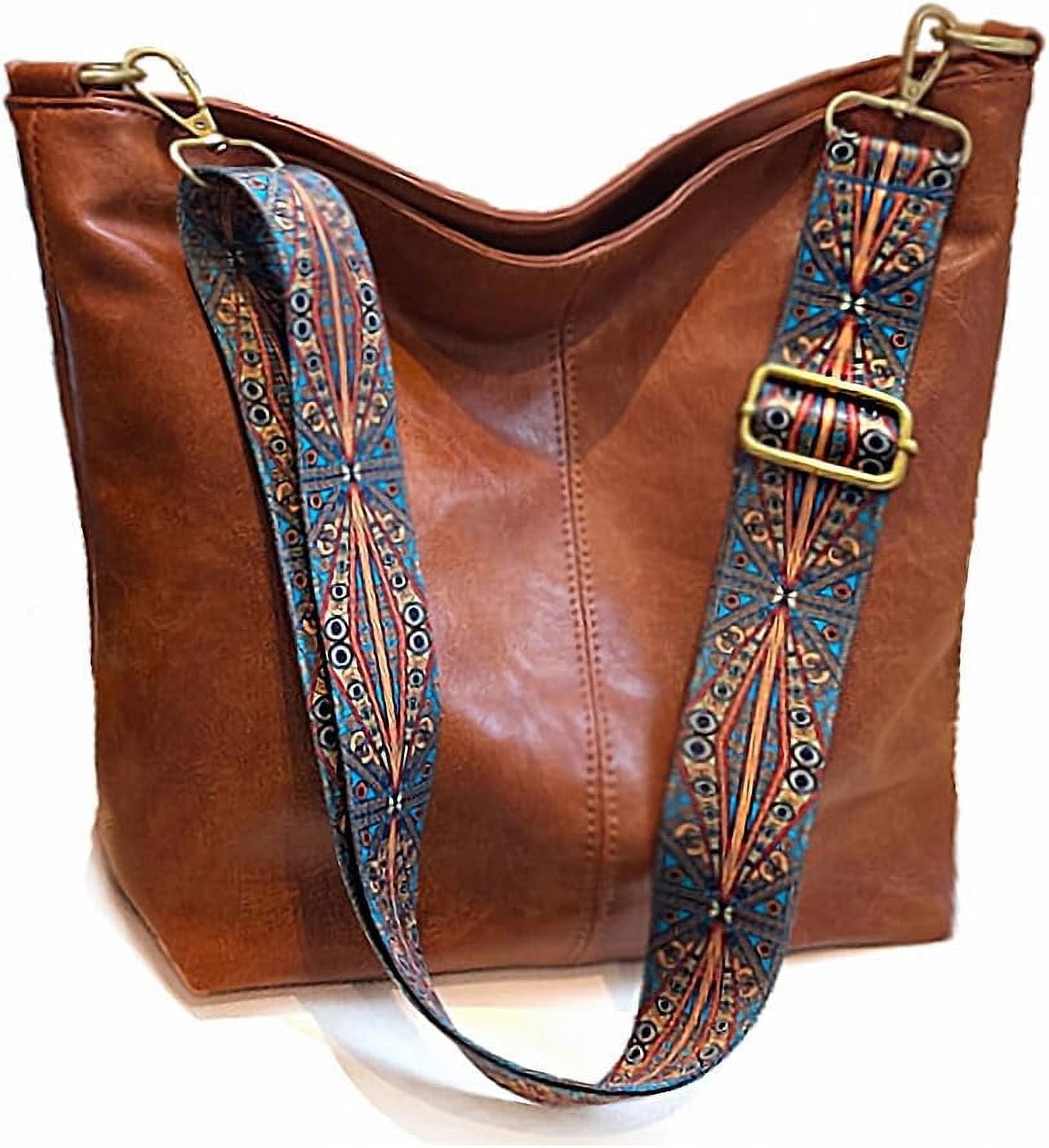 Hobo Bags Vegan Leather Crossbody Bag Guitar Strap Shoulder Purses with ...