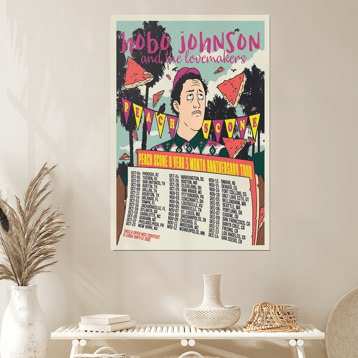 Hobo Johnson Peach Scone Tour Poster 2025 Anniversary Edition Size 24 ...
