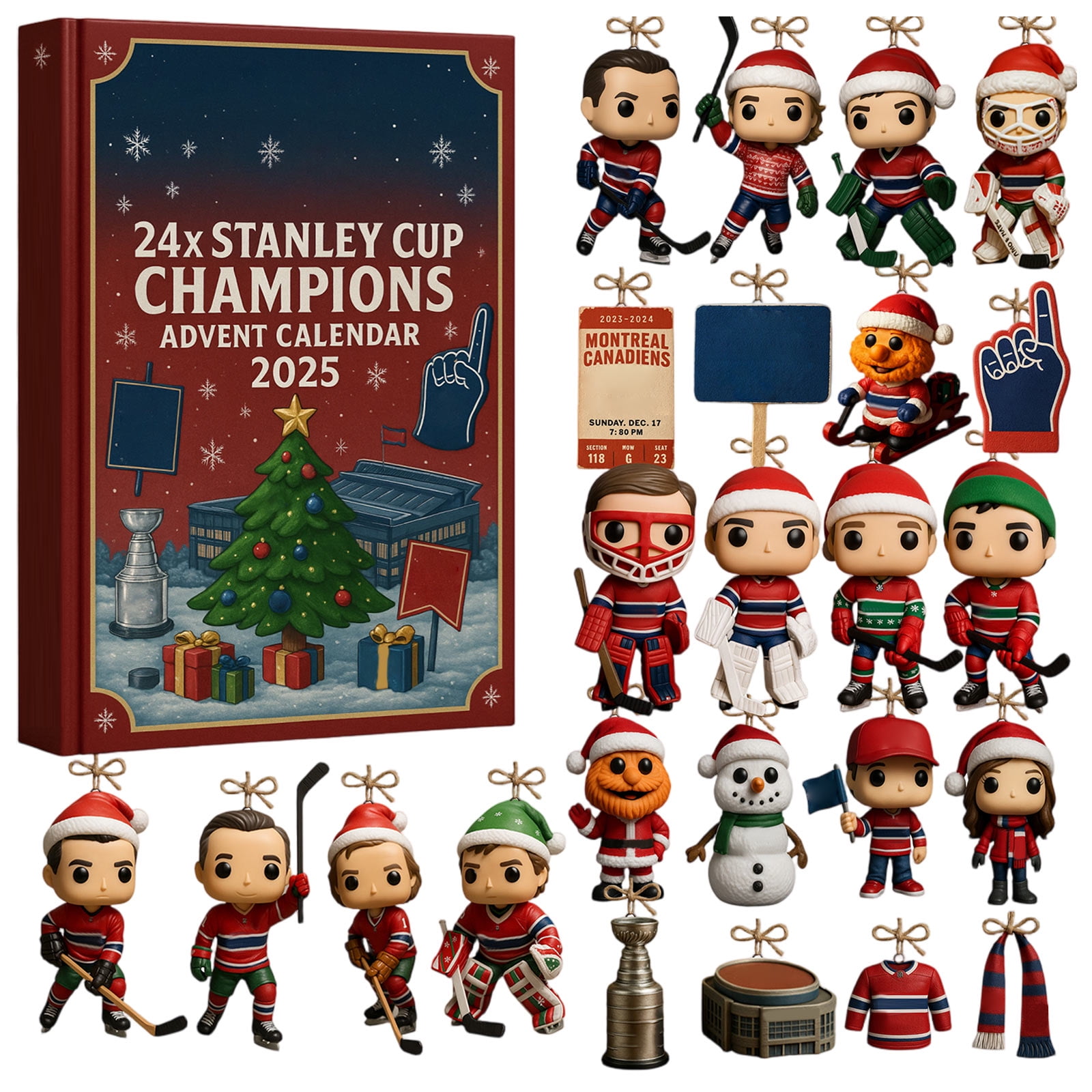Hockey Advent Calendar 2025 24-Day Countdown with Mini Figures, Puck ...