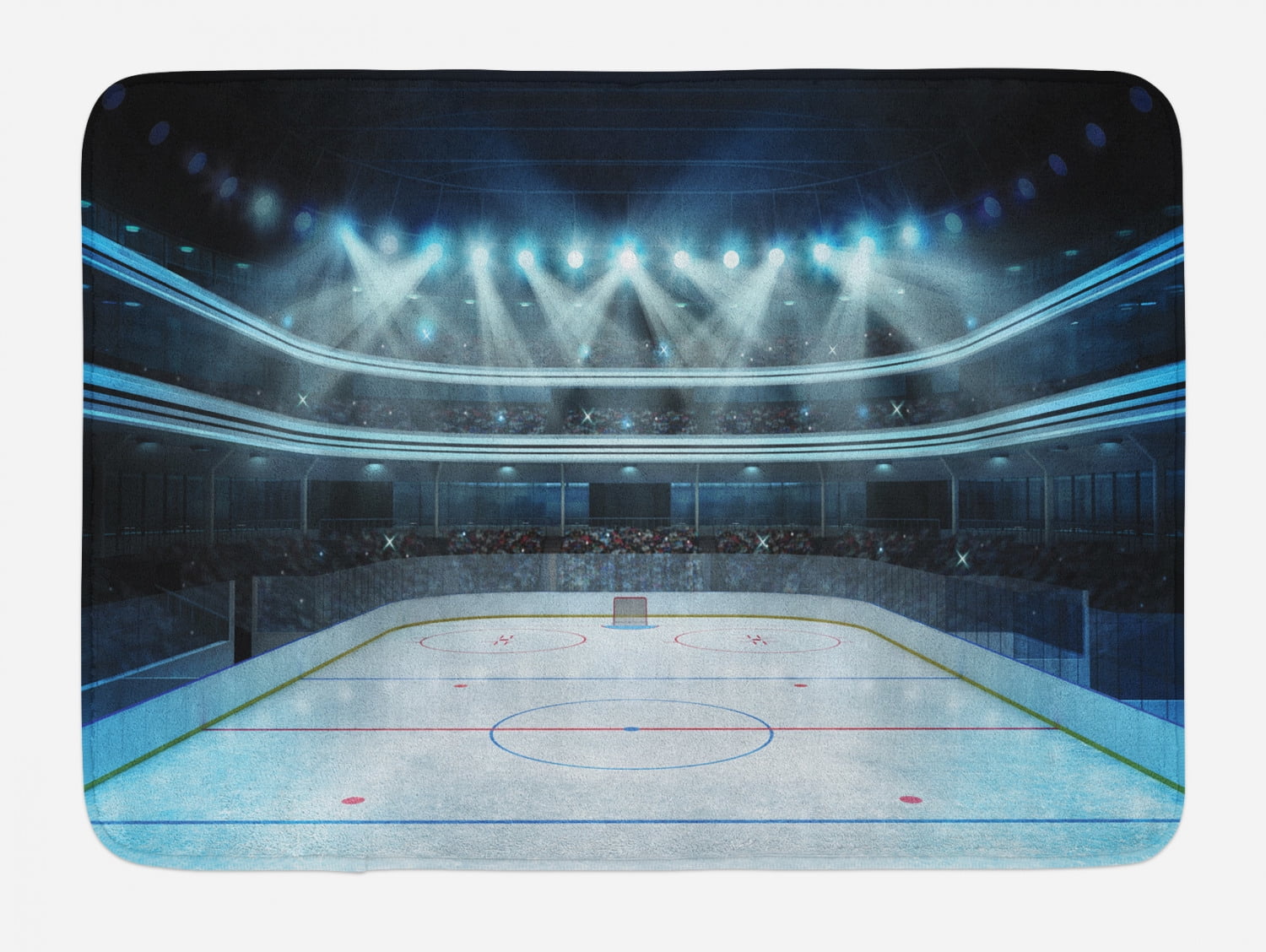 Hockey Bath Mat, Photo of a Sports Arena Full of People Fans Audience ...