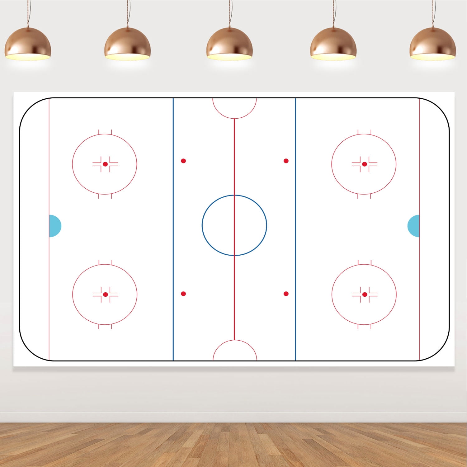 Hockey Decorations Banner, Ice Hockey Sport Theme Blue Red Hockey ...