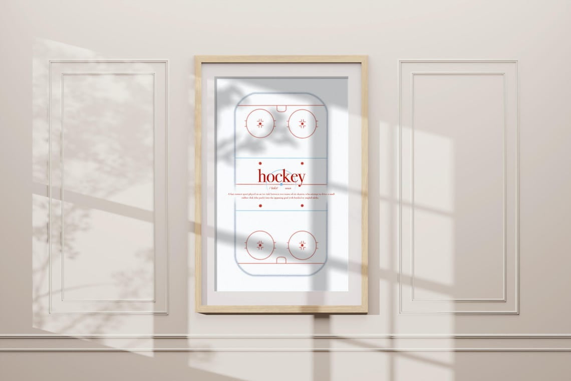 Hockey Definition Poster - Minimalist Ice Rink Wall Art - Fine Art ...