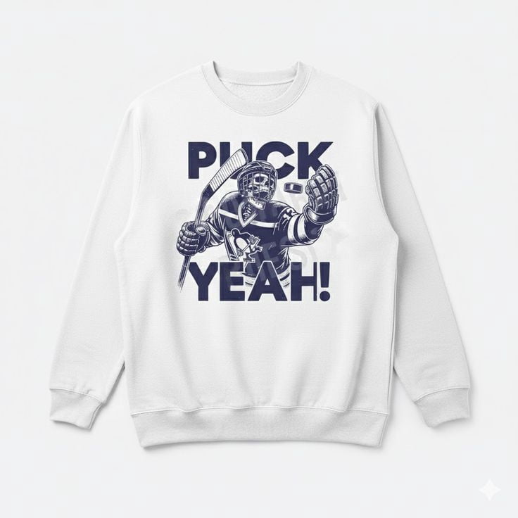 Hockey Game Day Sweatshirt, Skeleton Sports Fan Graphic Design, Bold ...