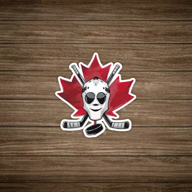 Hockey Goalie Mask Canada Maple Leaf Sticker - Sports Fan Decalphone ...