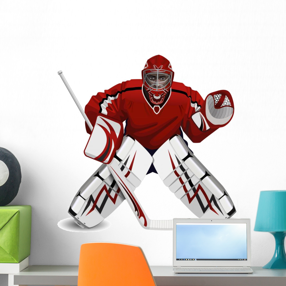 Hockey Goalie Wall Mural Decal by Wallmonkeys Vinyl Peel and Stick ...