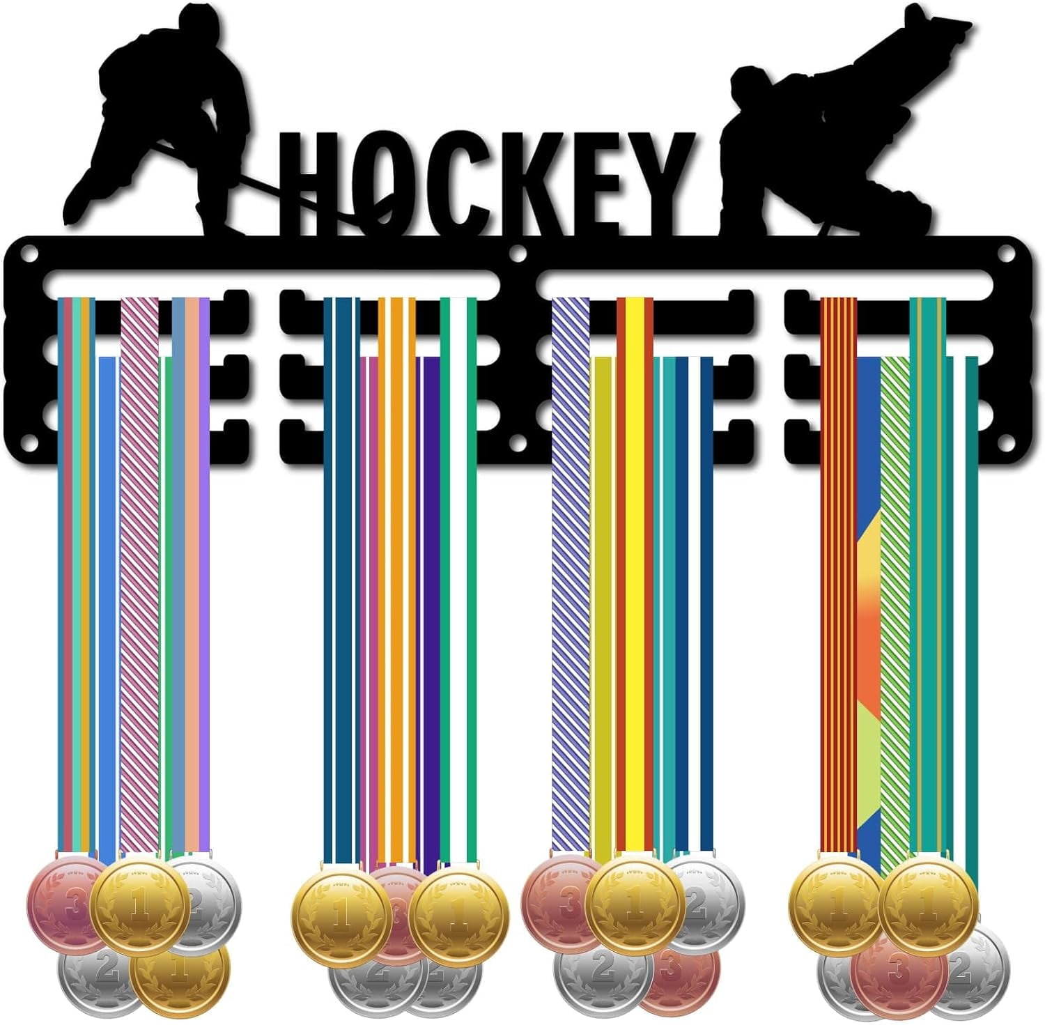 Hockey Medal Hanger Display Medal Holder Sports Rack Wall Mount Frame ...