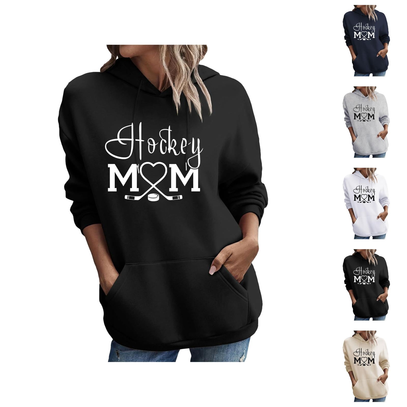 Hockey Mom Sweatshirt for Women 2026 Fall Winter Casual Long Sleeve ...
