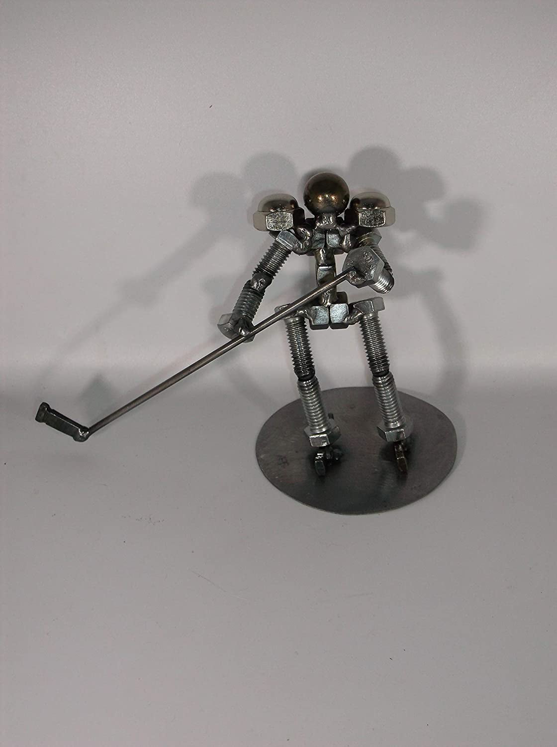 Hockey Player, Metal Bolt Figurine, Athlete, Upcycled Art - Walmart.com