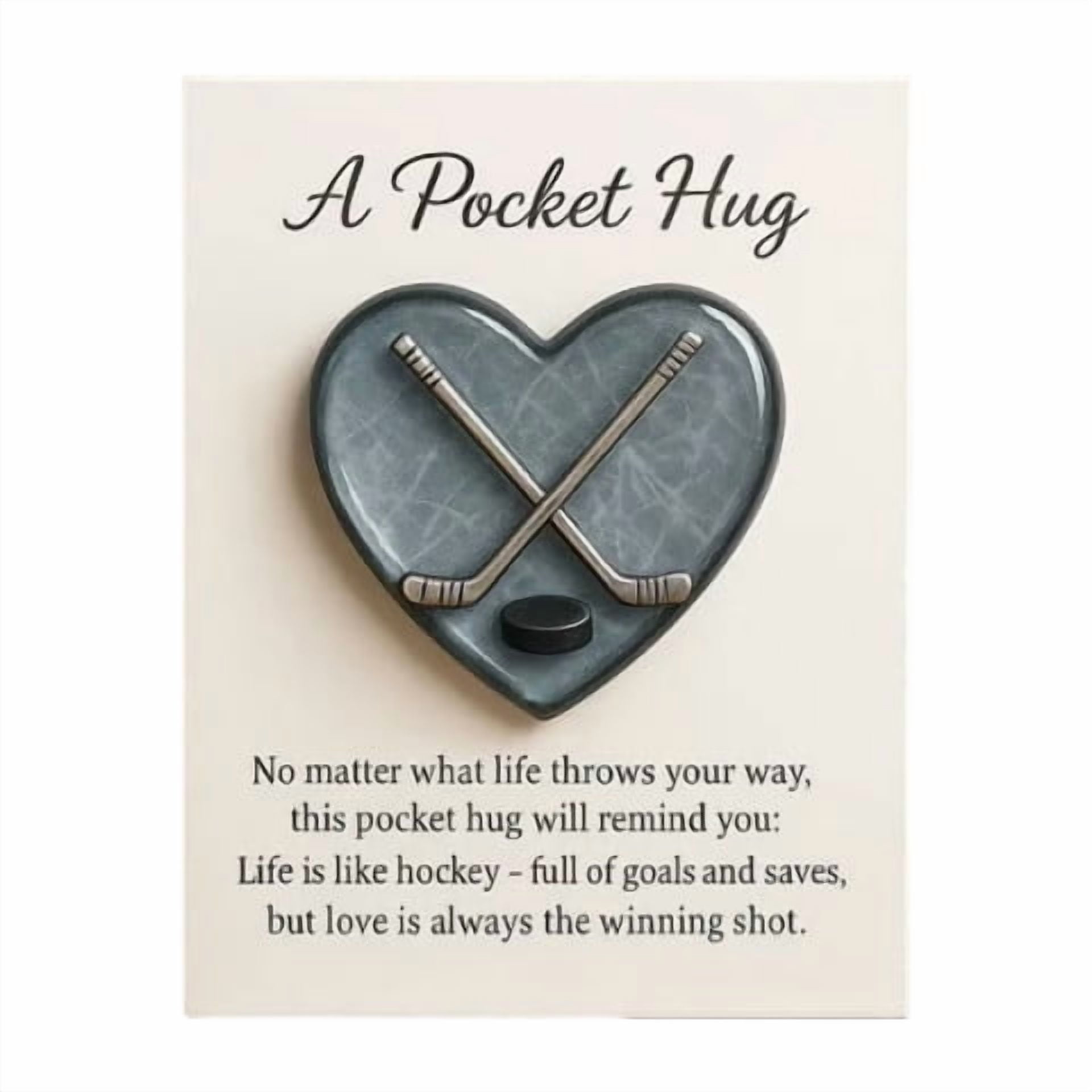 Hockey Pocket Gift Card Decoration, Heart Shaped Inspirational Keepsake ...