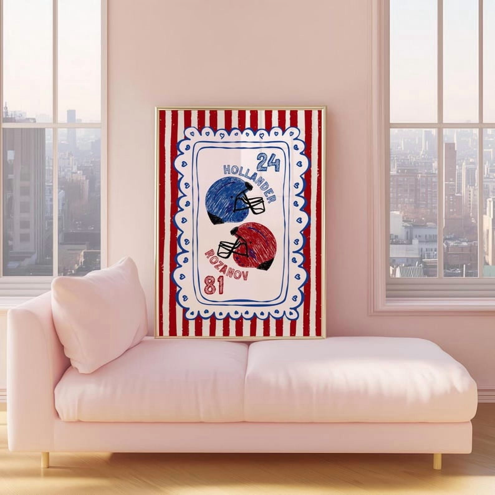 Hockey Rivalry Wall Art Retro Sports Illustration Romantic Room Decor ...