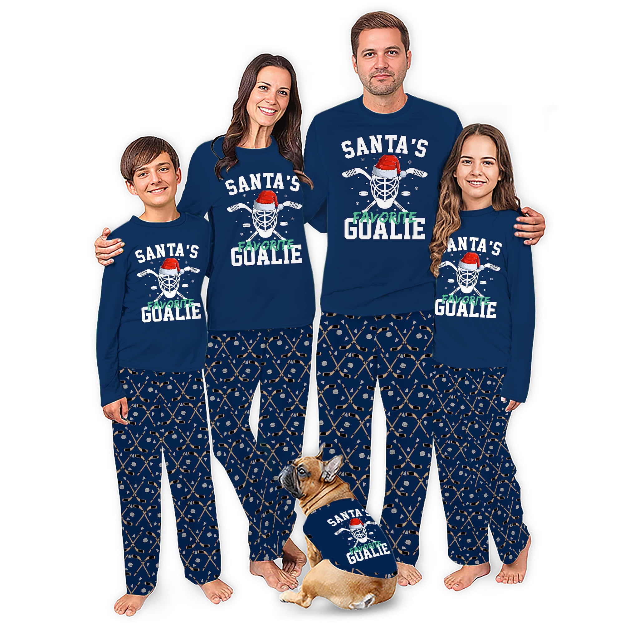 Hockey Santa Matching Christmas Jammies For Family And Team, Sport ...