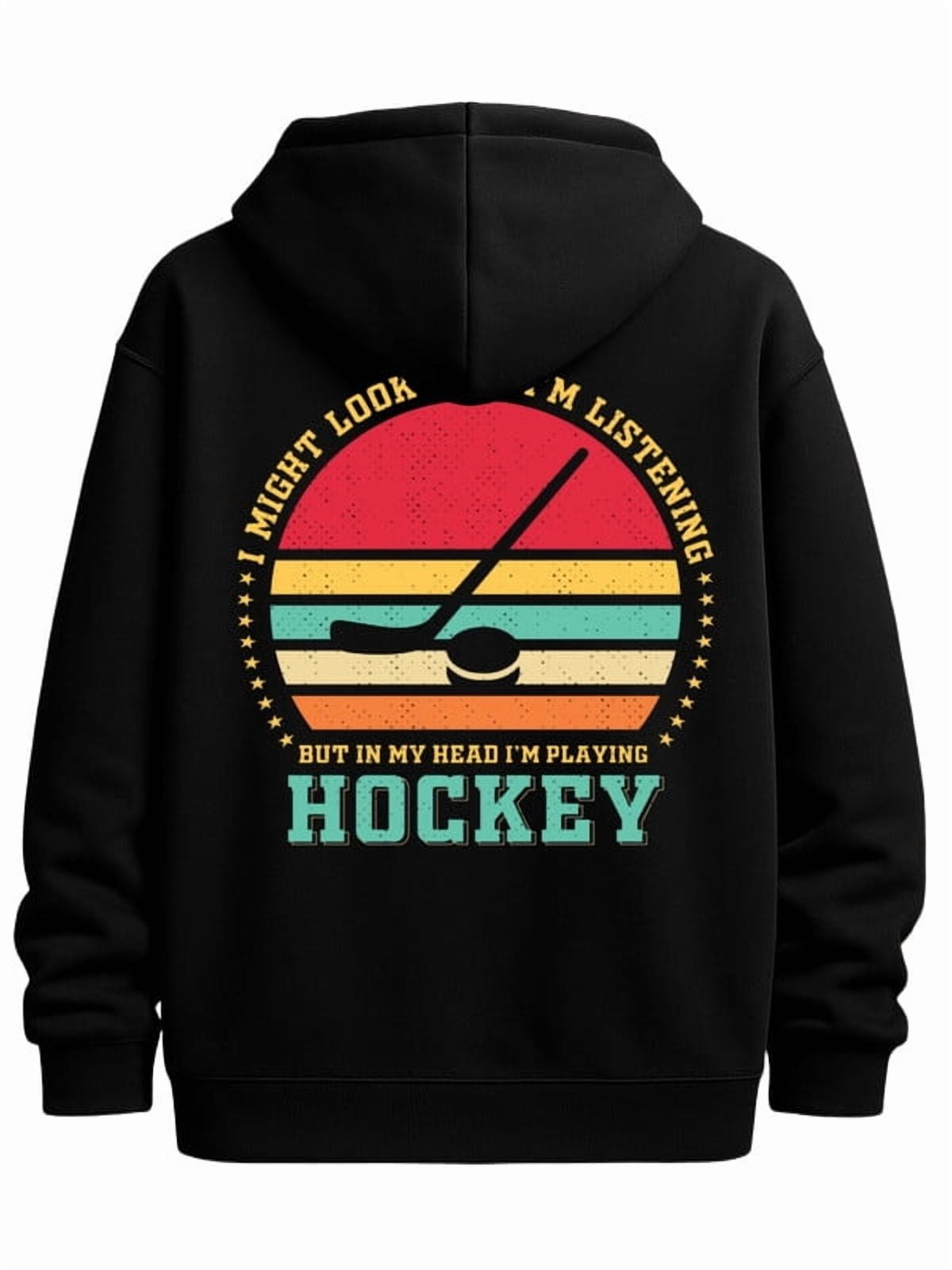Hockey Sunset Hoodie sweatshirt men's sweatshirts black Hooded Design ...