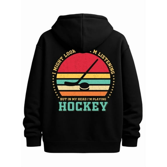Hockey Sunset Hoodie sweatshirt men's sweatshirts black Hooded Design ...