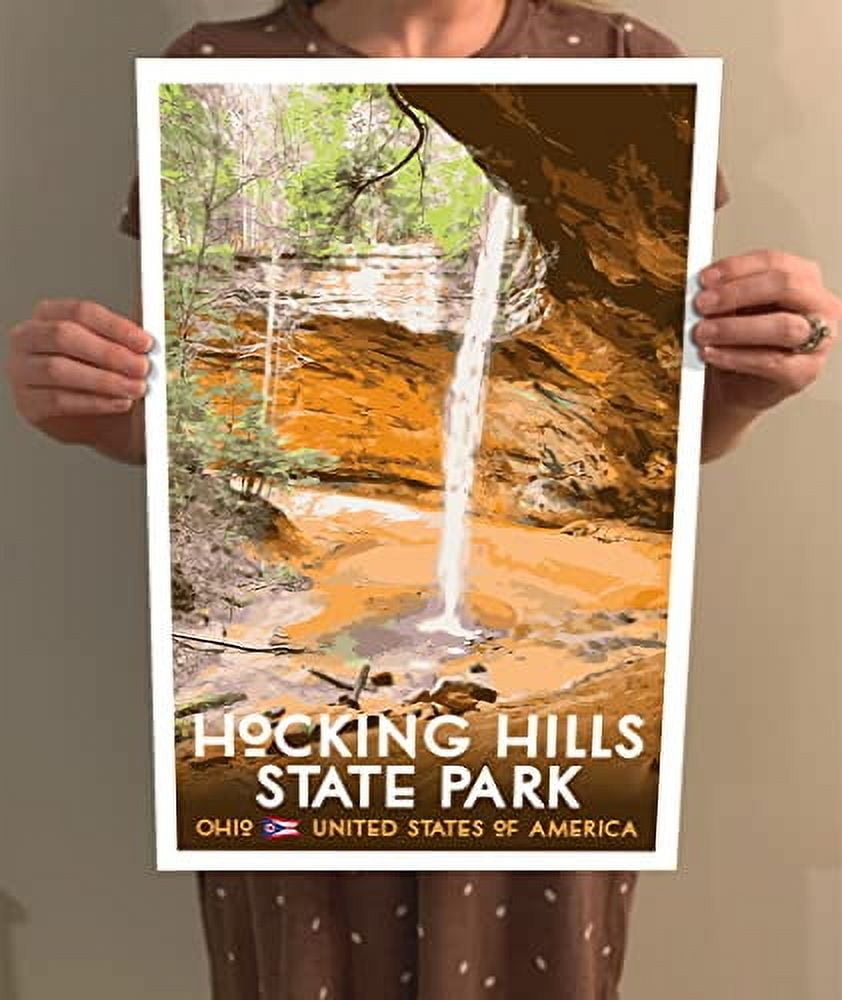 Hocking Hills State Park Ohio Vintage-Style Travel Poster - 8x10-12x18 ...