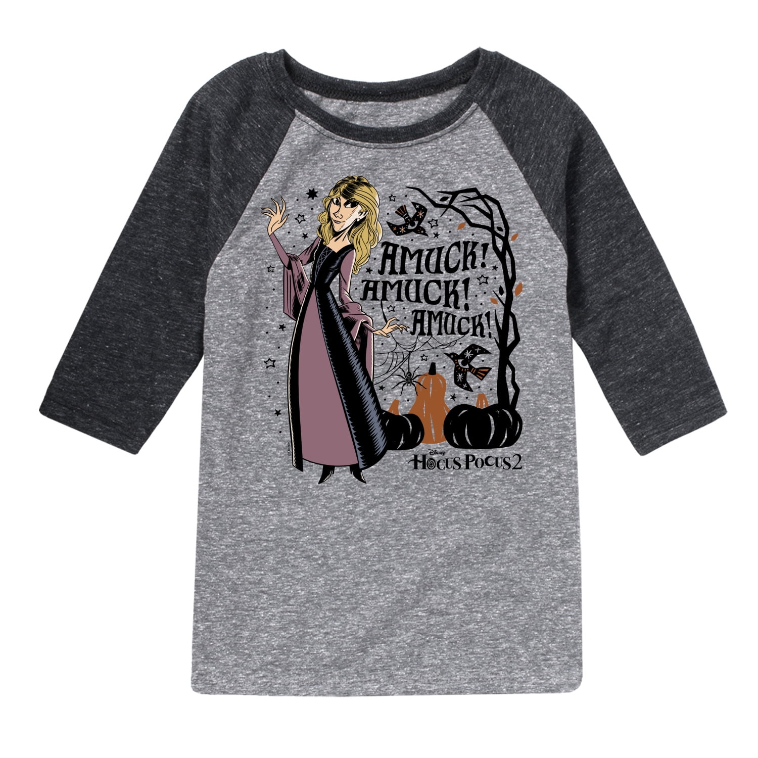 Hocus Pocus 2 - Amuck Sarah - Toddler And Youth Raglan Graphic T-Shirt ...