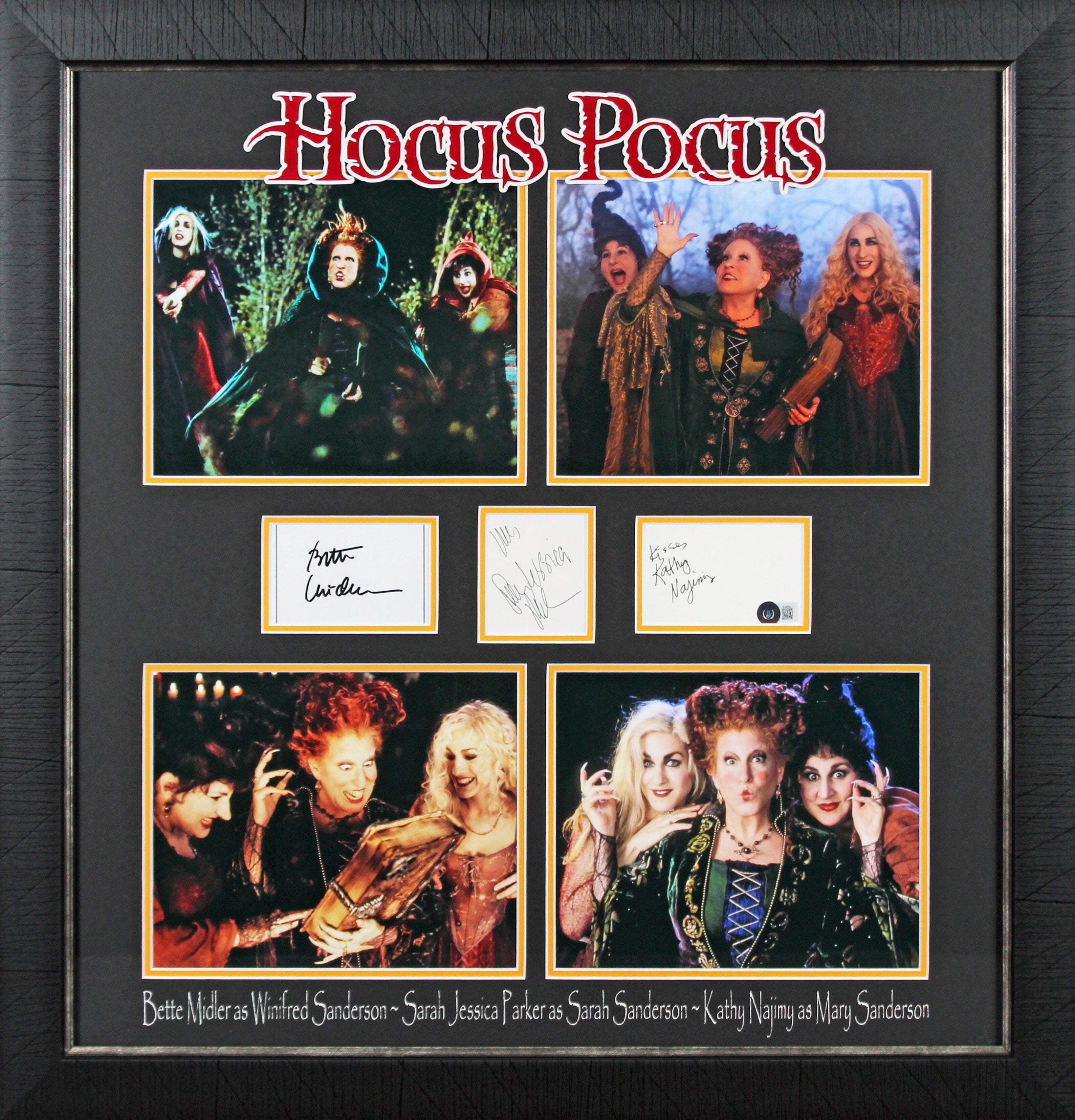 Hocus Pocus (3) Parker, Midler Najimy Signed Framed Display BAS # ...