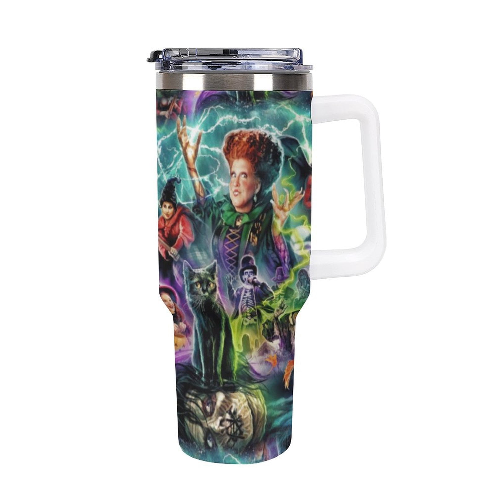 Hocus Pocus 40 Oz Tumbler With Handle And Straw, Stainless Steel Vacuum ...