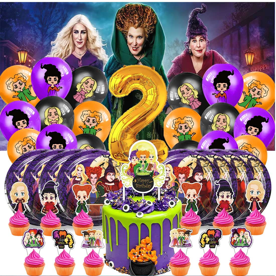 Hocus Pocus Balloons Party Supplies 2nd Decor Tableware Birthday Cake ...