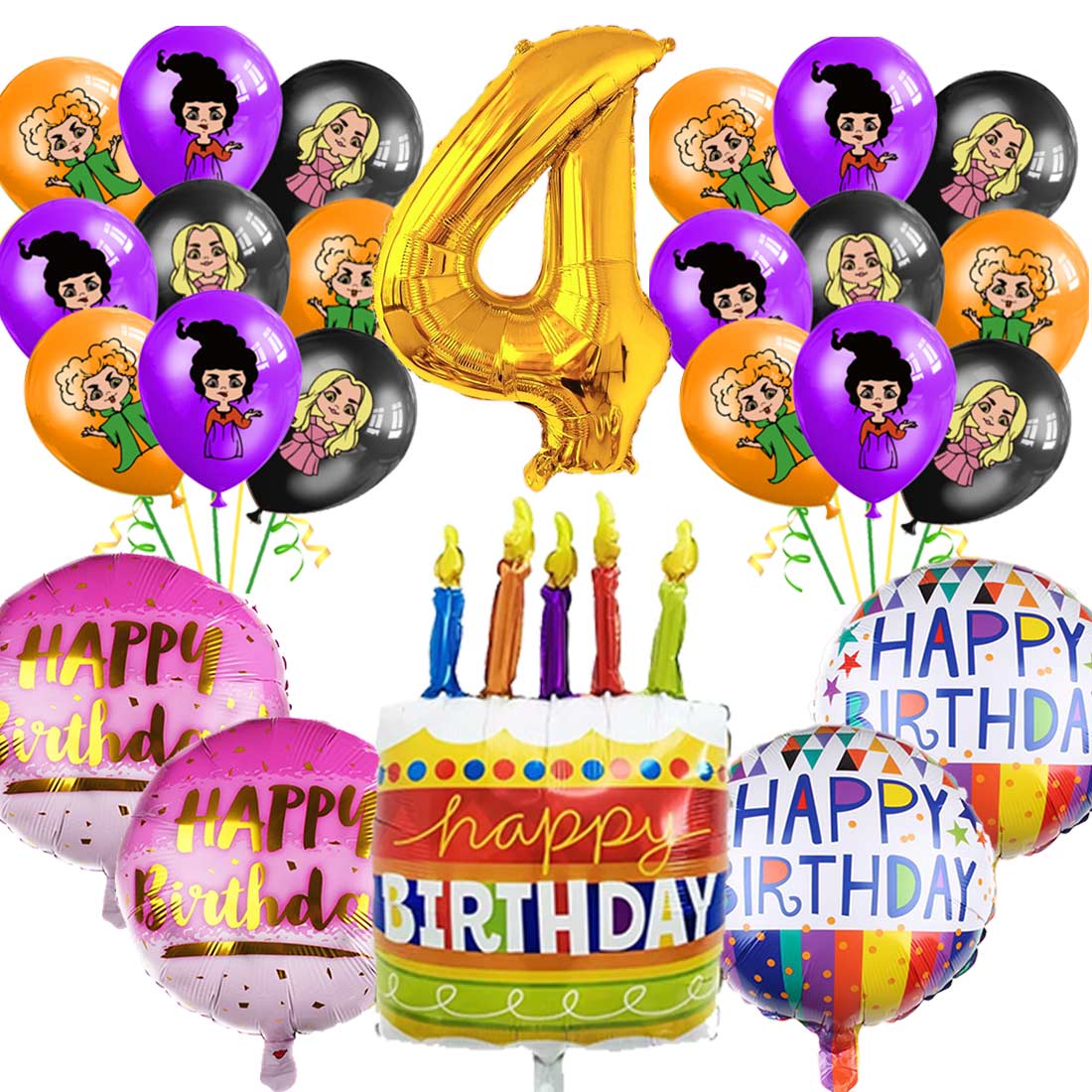 Hocus Pocus Balloons Party Supplies 4th Big Number Decorations Decor ...