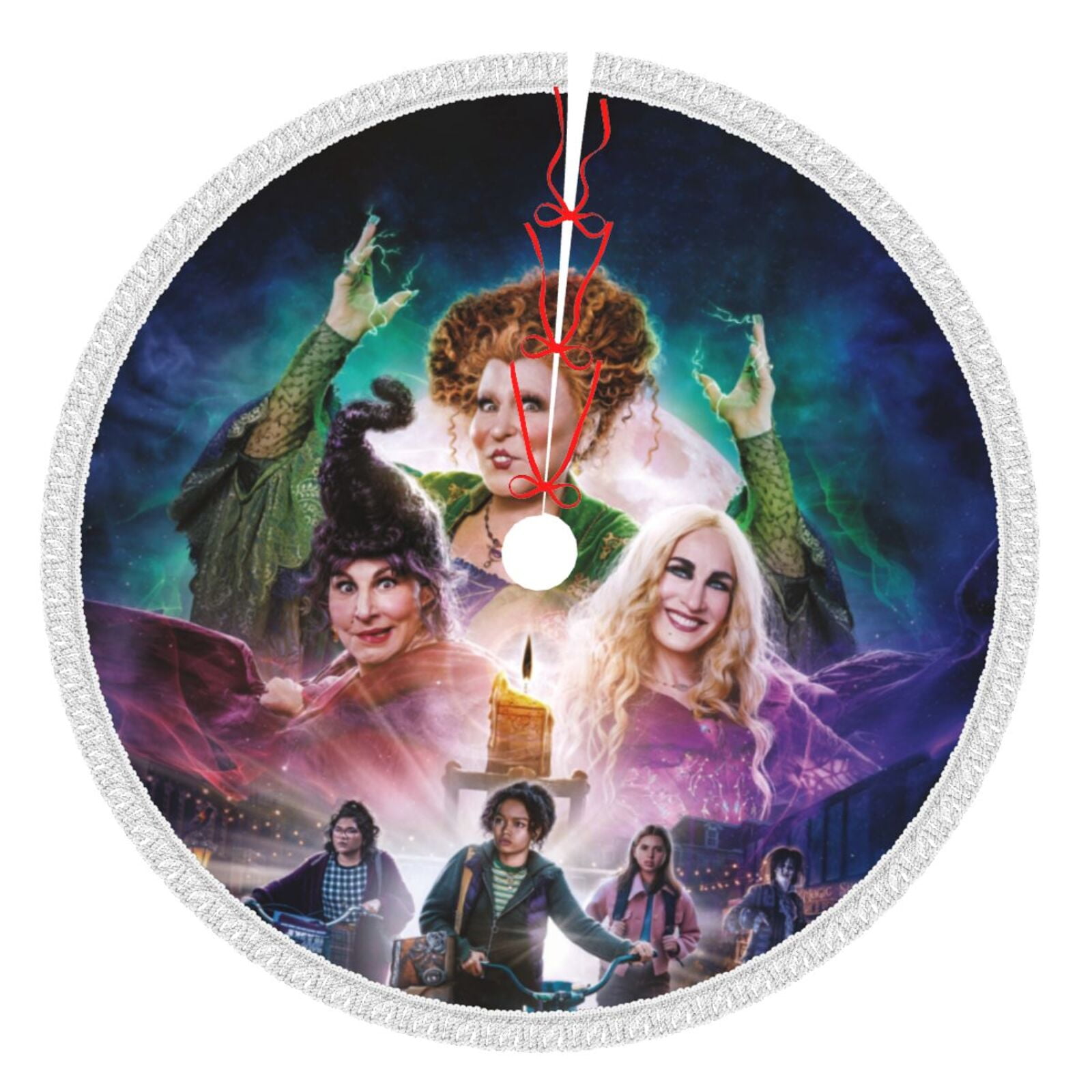 Hocus Pocus Christmas Tree Skirt with Tassels, Large Christmas Tree ...