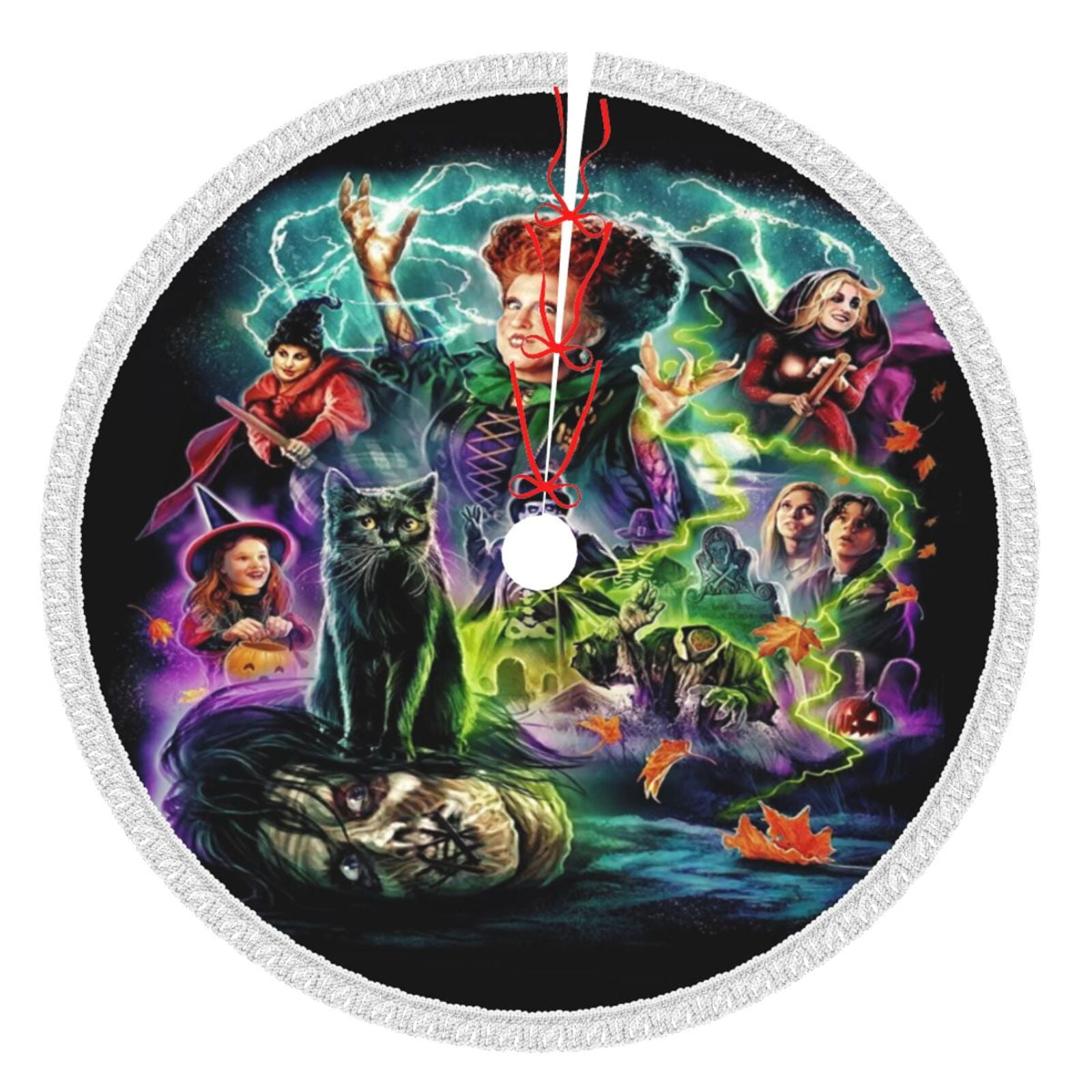 Hocus Pocus Christmas Tree Skirt with Tassels, Large Christmas Tree ...
