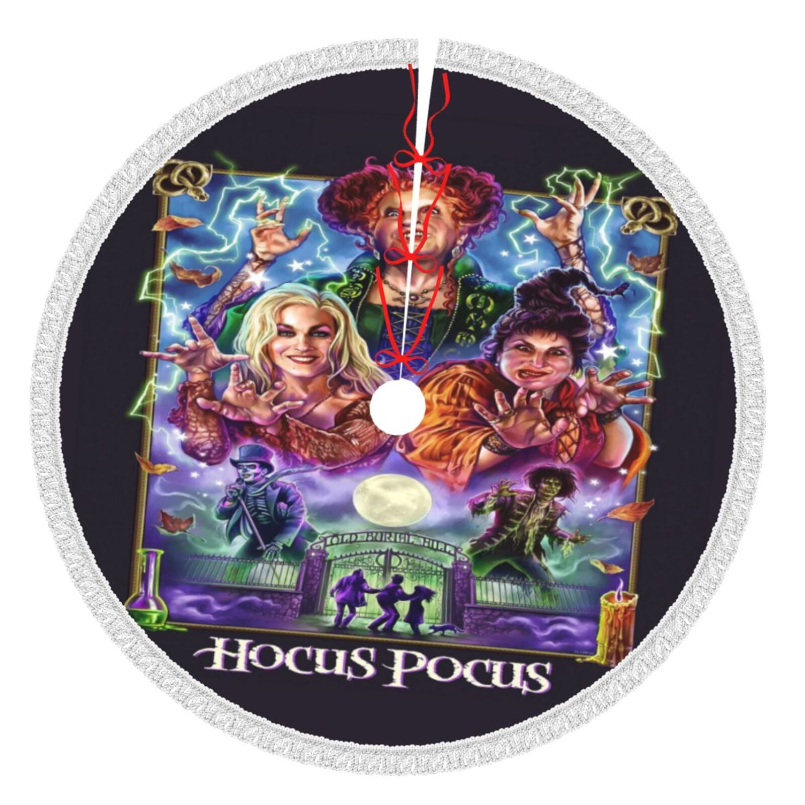 Hocus Pocus Christmas Tree Skirt with Tassels, Large Christmas Tree ...