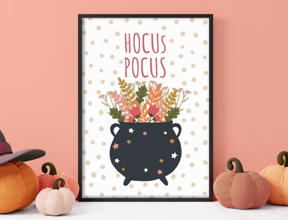Hocus Pocus - Decor, Autumn Print, Gallery Wall Art, Witches Cauldron ...