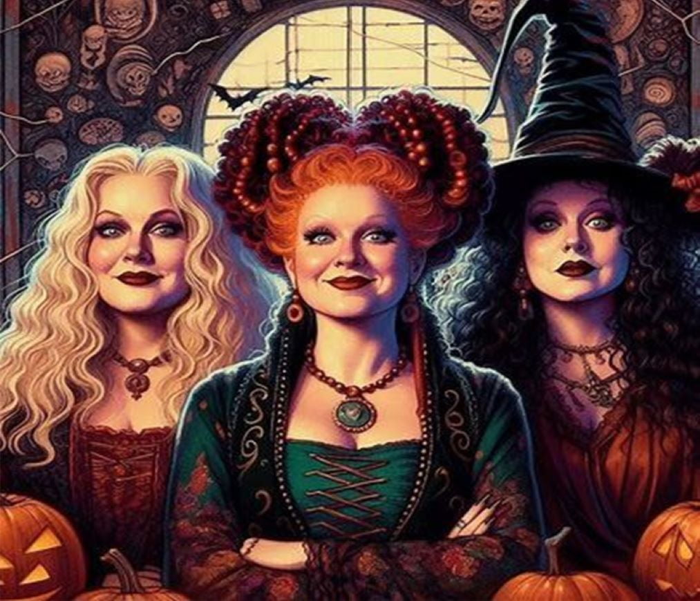 Hocus Pocus Diamond Painting Kit, Witch Diamond Canvas, Round 5D ...