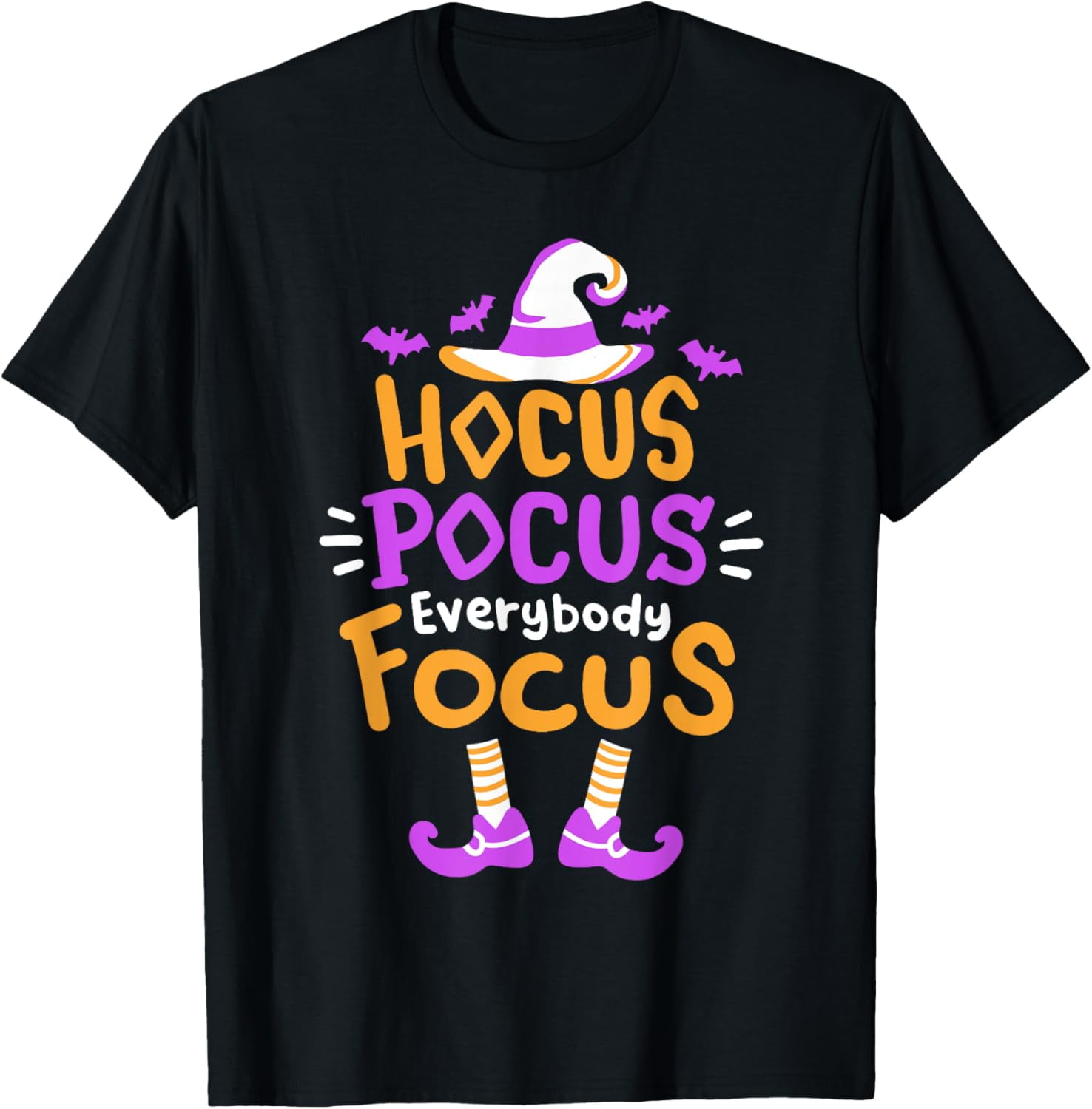 Hocus Pocus Everybody Focus Funny Halloween Costume Teachers T-Shirt ...