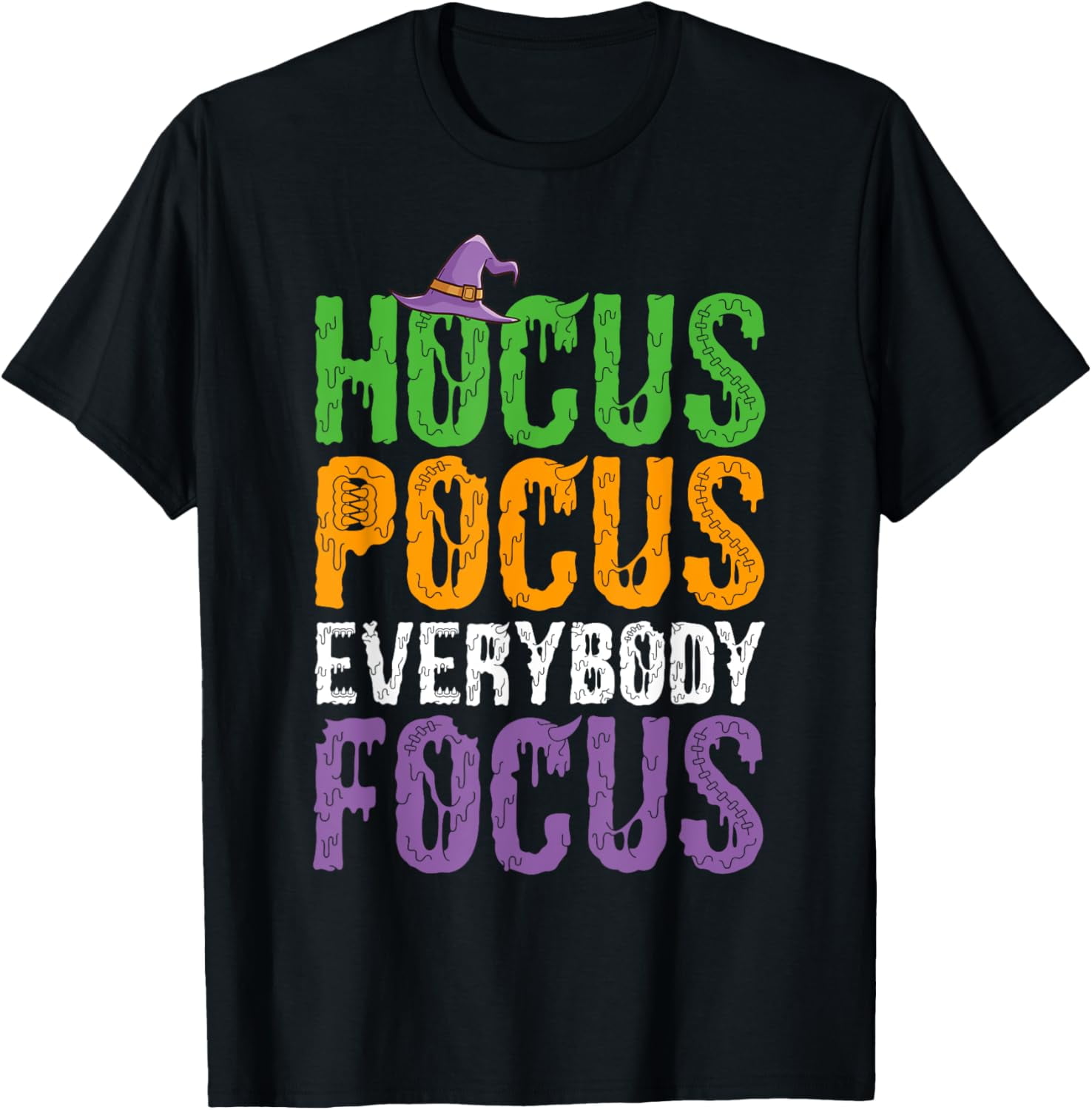 Hocus Pocus Everybody Focus Funny Teacher Halloween T-Shirt - Walmart.com
