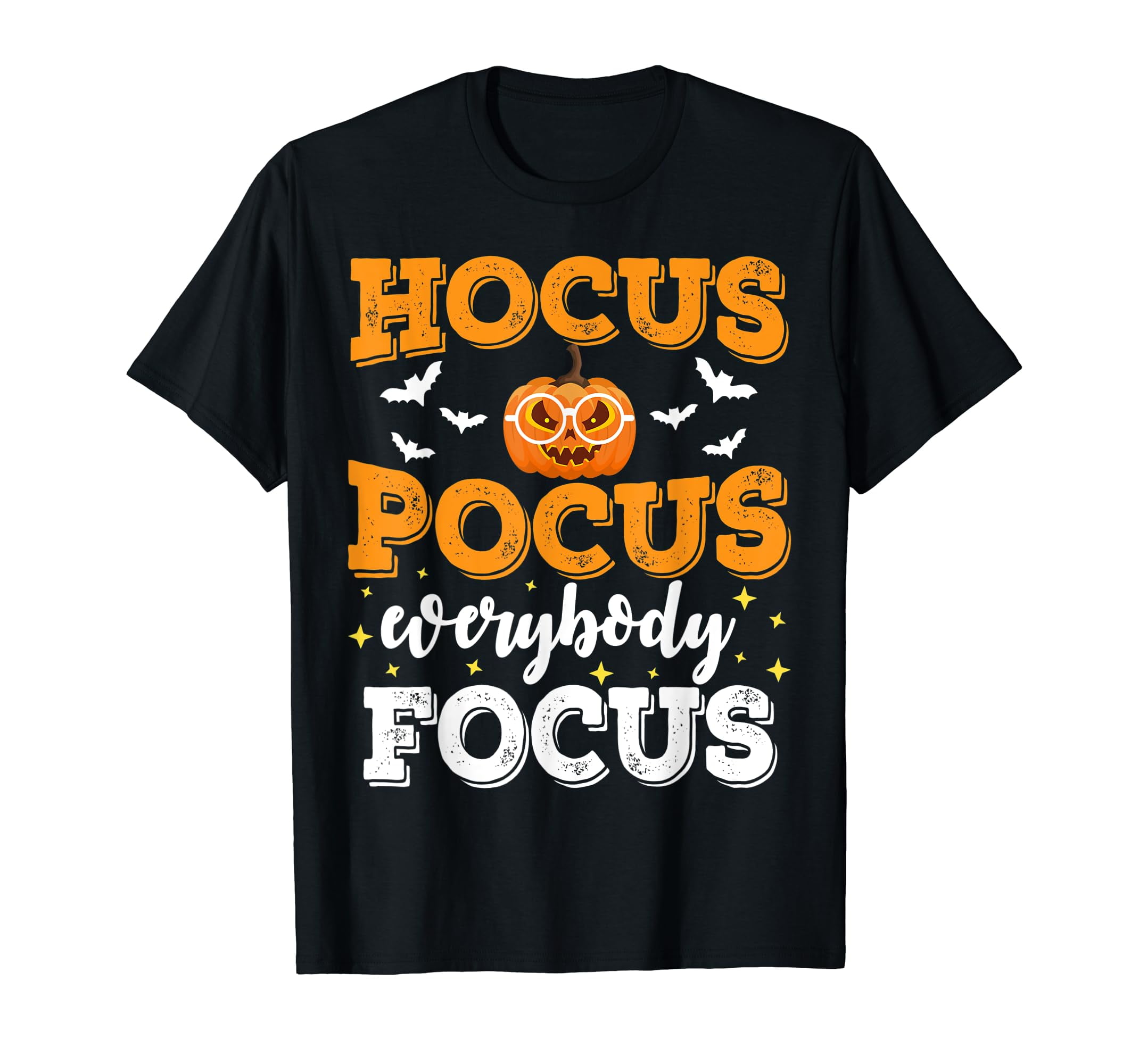 Hocus Pocus Everybody Focus Funny Teacher costume Crew Neck Black T ...