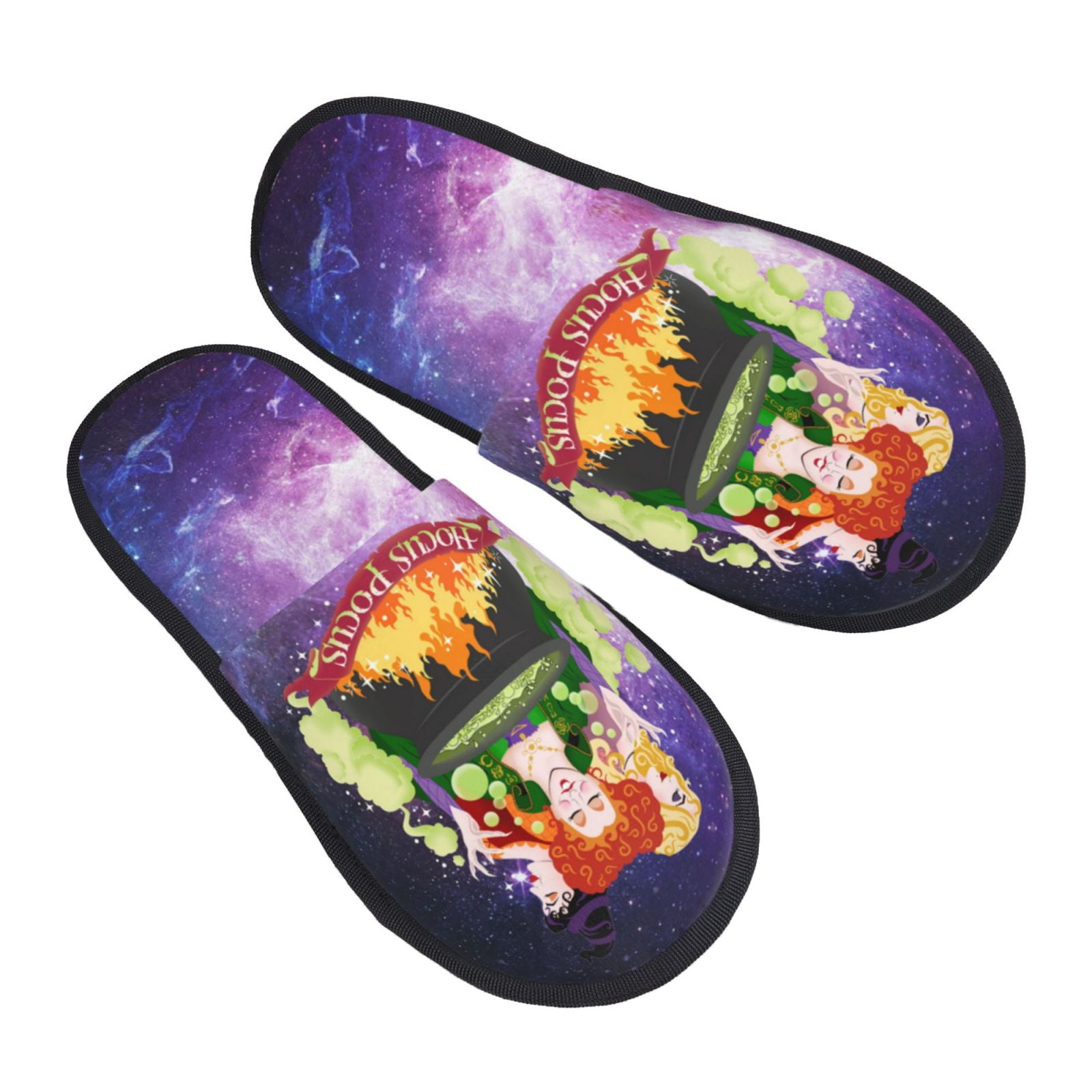 Hocus Pocus Furry Slippers For Men Women Fuzzy House Slippers Winter ...