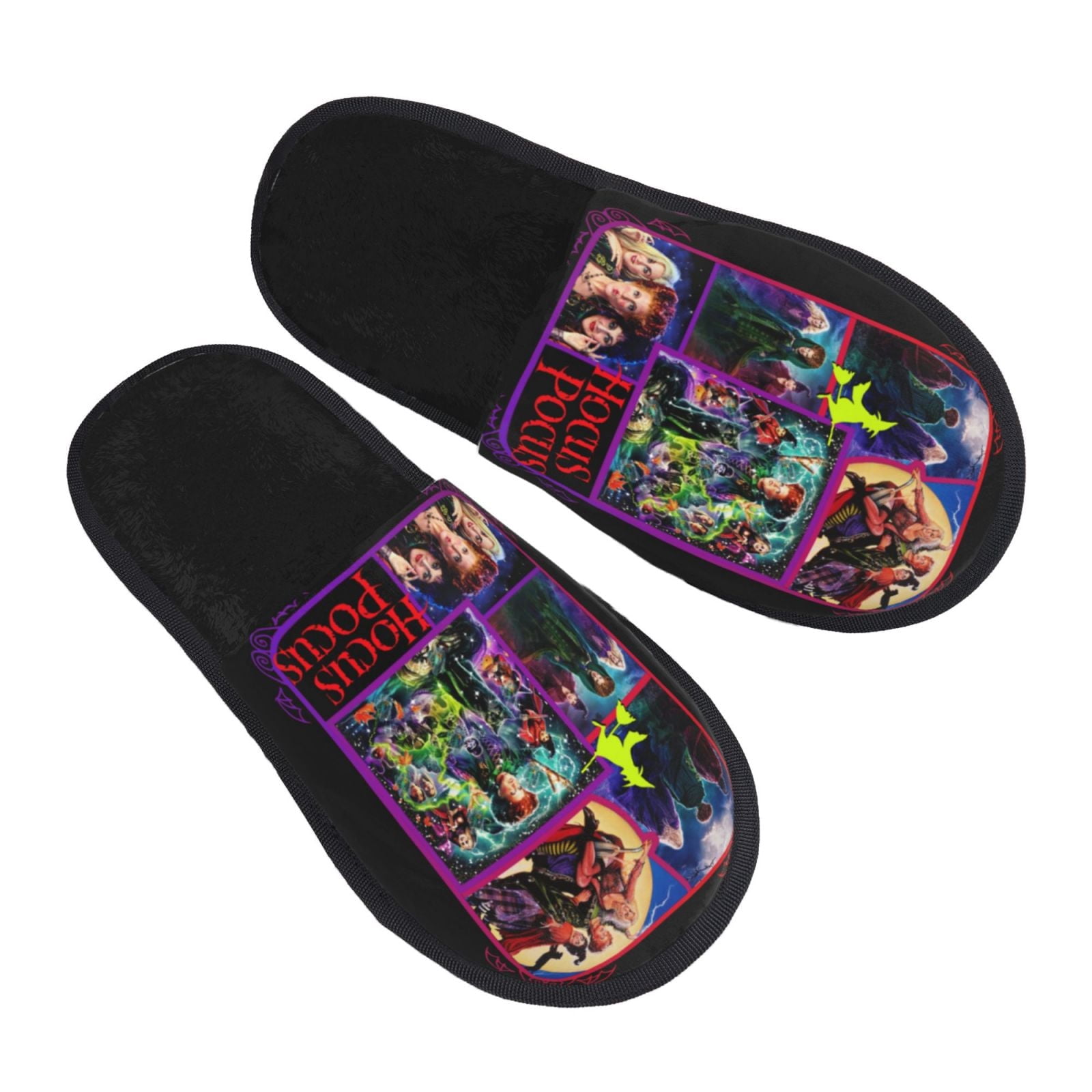 Hocus Pocus Furry Slippers For Men Women Fuzzy House Slippers Winter ...