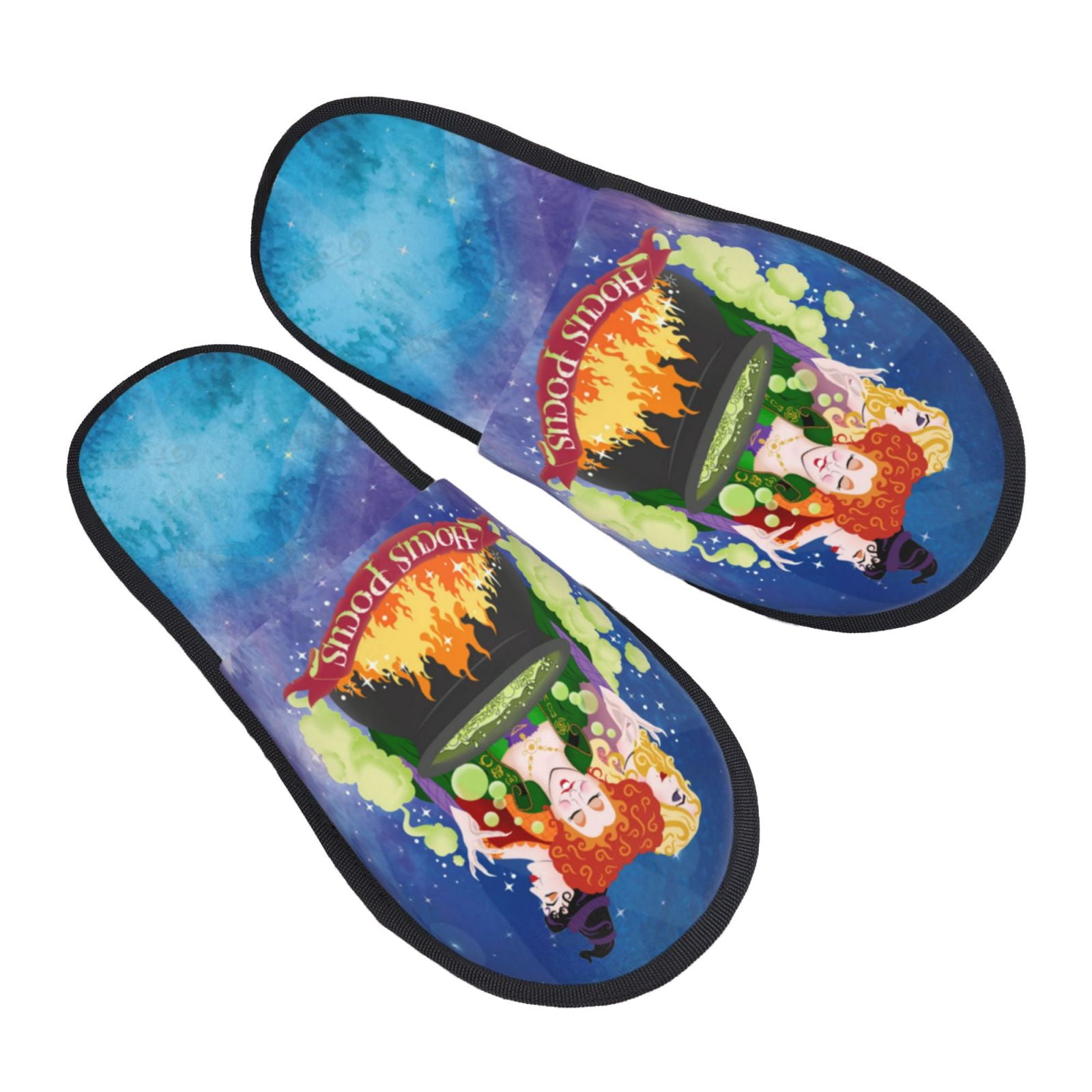 Hocus Pocus Furry Slippers For Men Women Fuzzy House Slippers Winter ...
