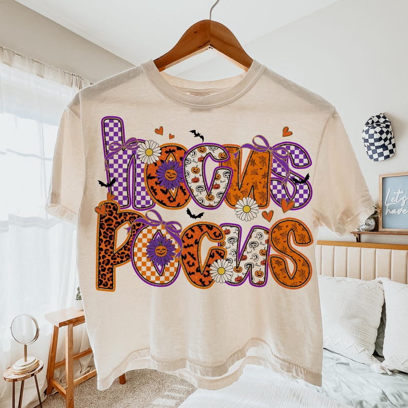 Hocus Pocus Halloween T-Shirt, Coquette Bow Fall Shirt, Preppy Spooky ...
