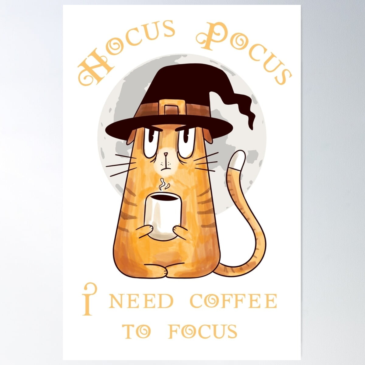 Hocus Pocus, I Need Coffee To Focus Poster Wall Art, Modern Wall Decor ...
