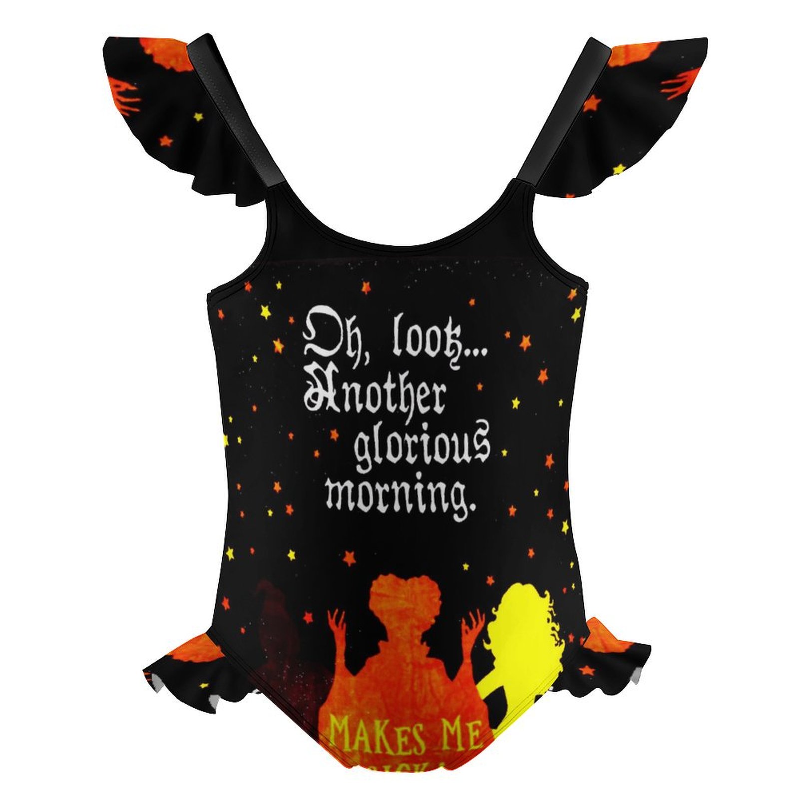 Hocus Pocus One Piece Swimwear Flutter Sleeve Swimsuits For Girls Quick ...
