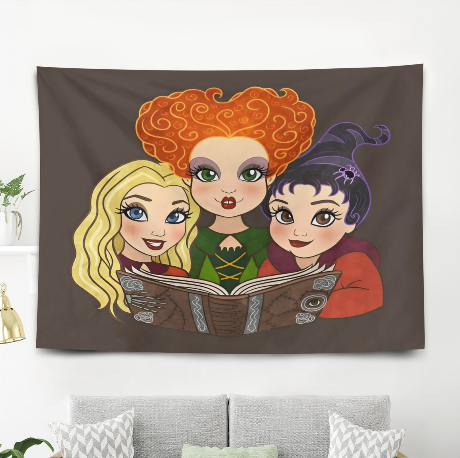 Hocus Pocus Pattern Wall Hanging 50*60 Inches High-Quality Peach Skin ...