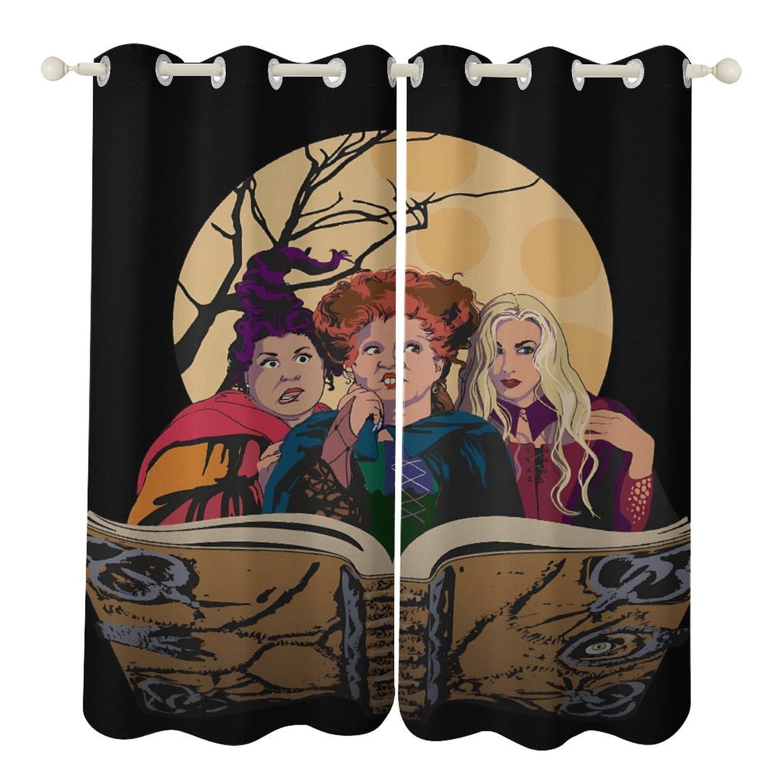 Hocus Pocus Perforated Curtain Blackout Curtains Decorative Apartment ...