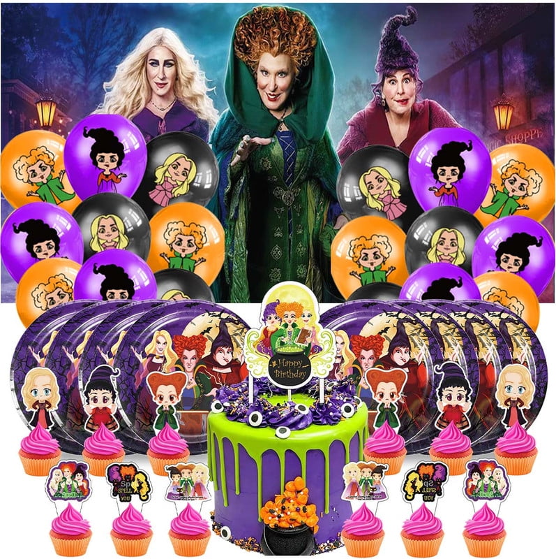 Hocus Pocus Plates Balloons Party Supplies Decor Backdrop Cake Topper ...