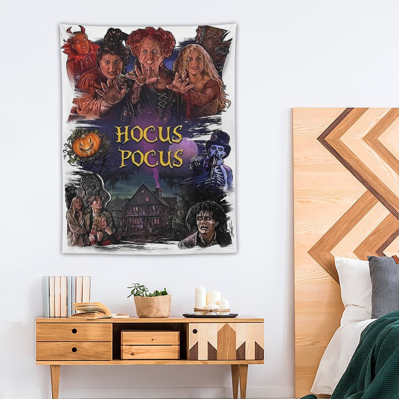 Hocus Pocus Tapestry Bedroom Indie Vertical Tapestry Wall Hanging for ...