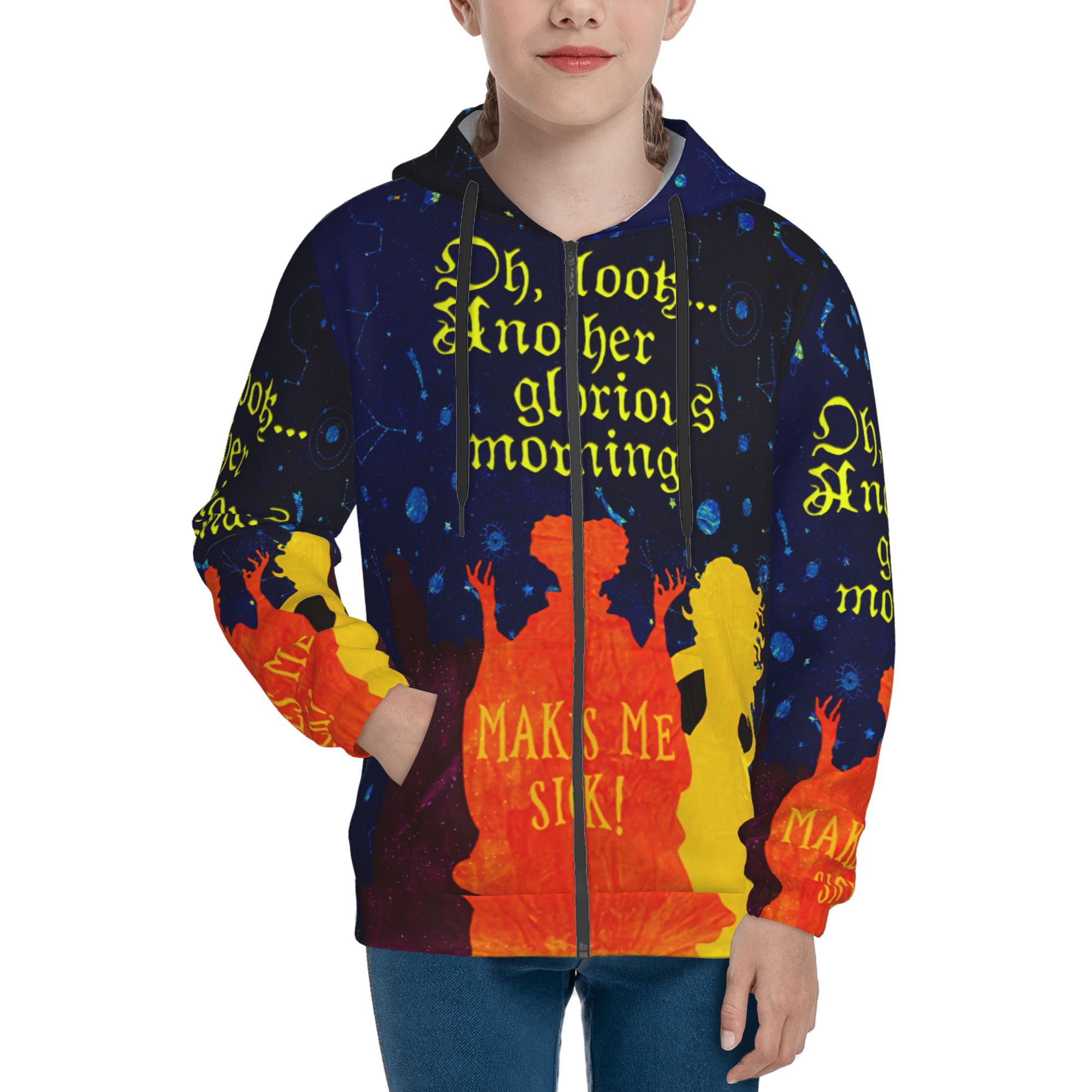 Hocus Pocus Teens Boys Girls Zip Up Hoodies 3d Print Long Sleeve Hooded ...